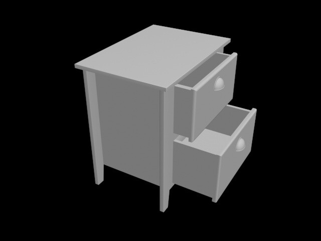 ArtStation - Two drawer bedside table