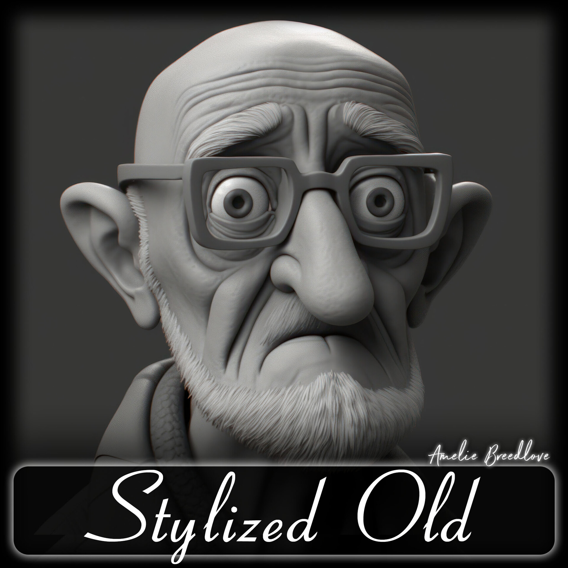 ArtStation - 300 Stylized Old Head Sculpt - Four Races Reference Pack ...