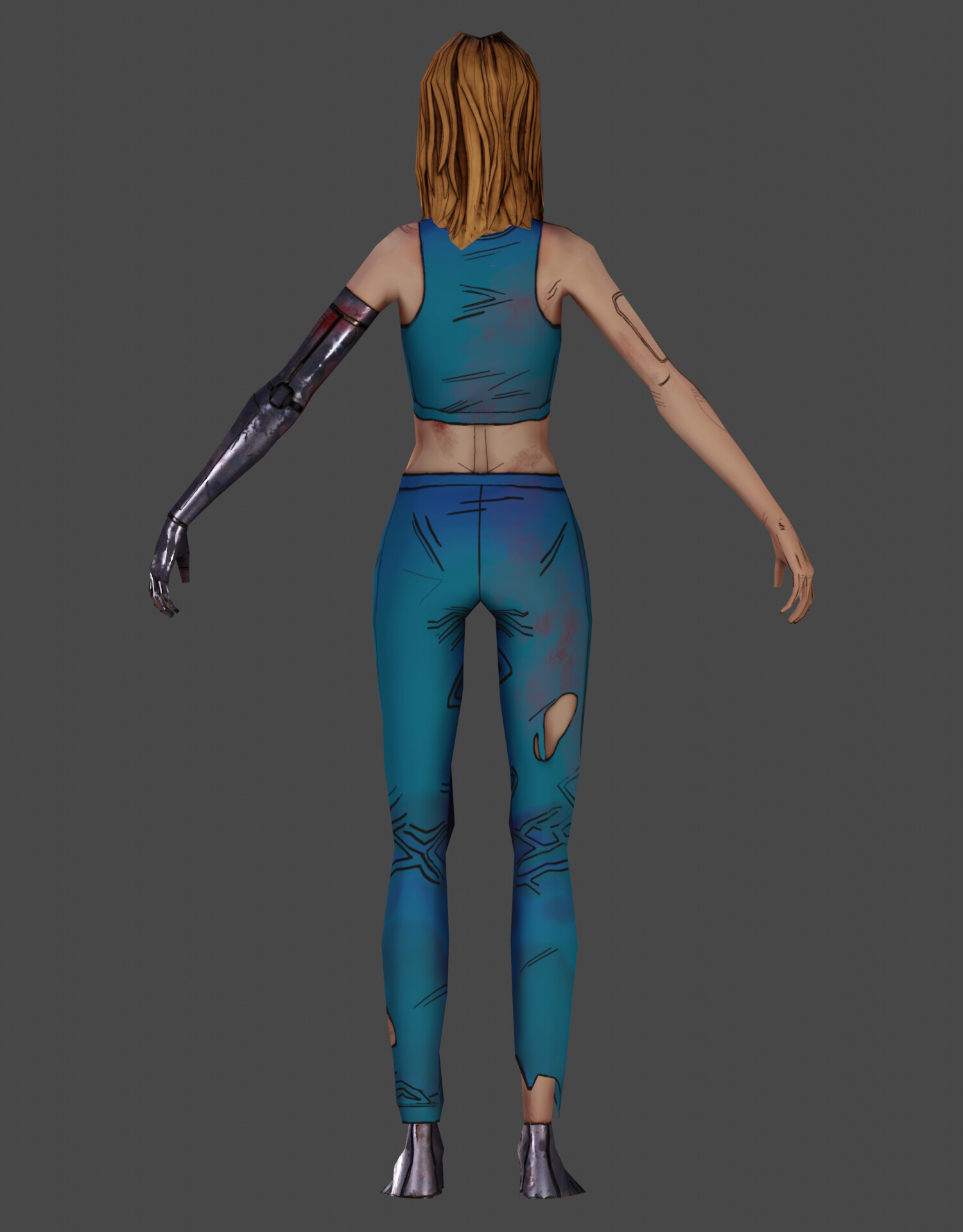 3D.Renan Carvalho - PBR Mobile Real Time Character - Female Zombie