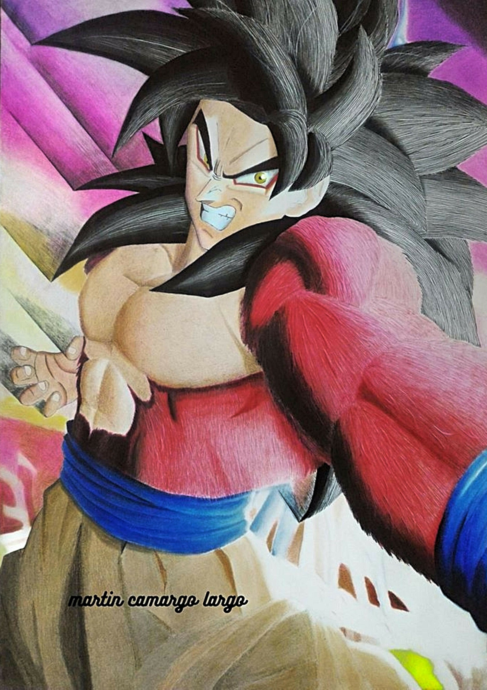 ArtStation - Ilustracion ssj 4 hecho en hoja bond 28