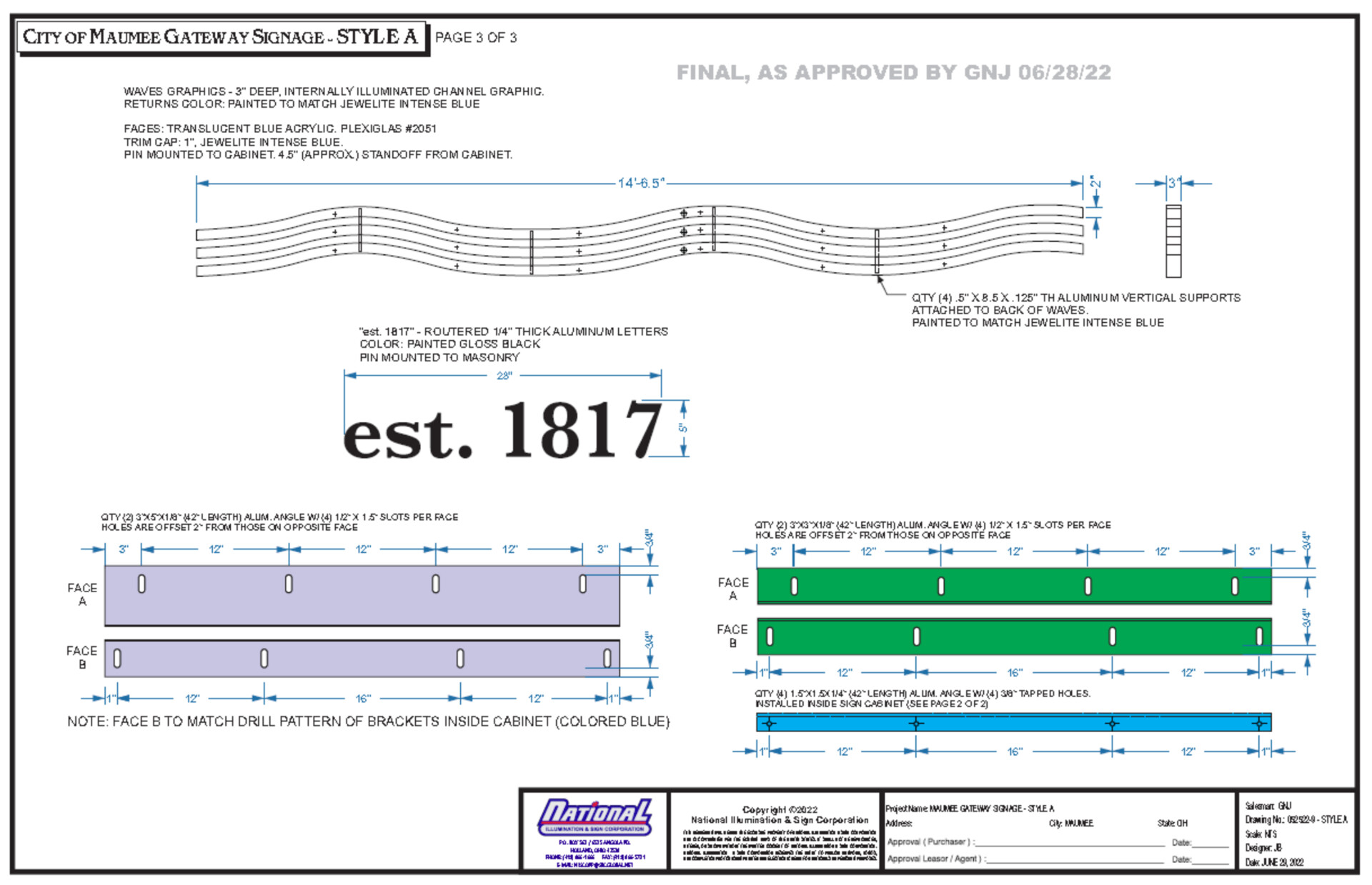 J Allen Bond - Signage - 2023 Maumee Gateway Project, Sign A