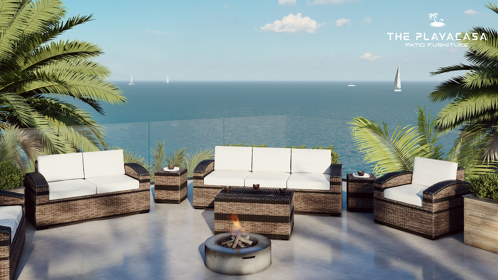 ArtStation - The Playa Casa - Black and Tan Arch Wicker Set - 1