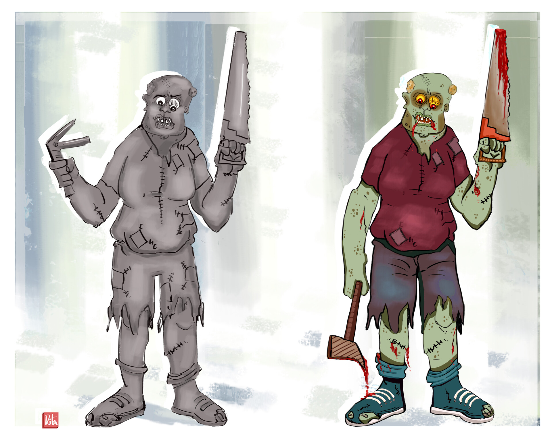 ArtStation - Psycho zombie Attacker