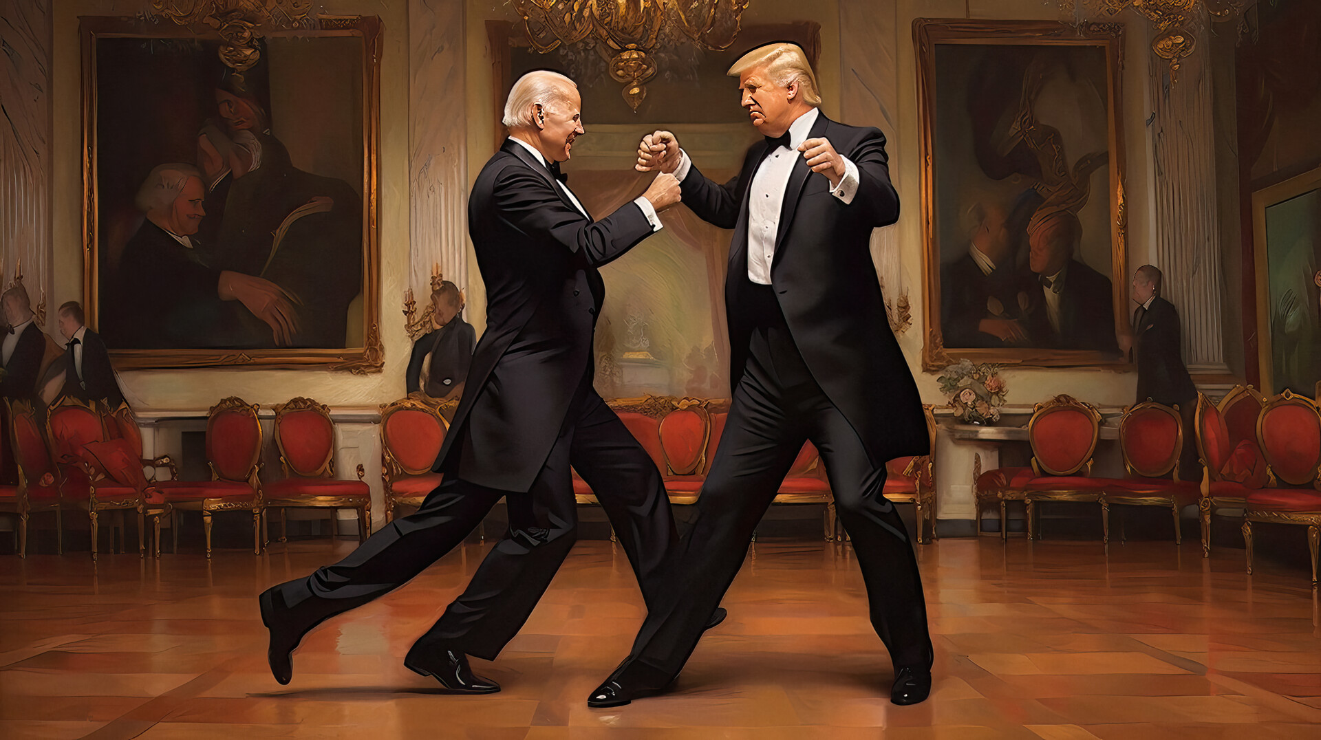 Bonk AI Art - Donald Trump & Joe Biden KISS, Have Fun