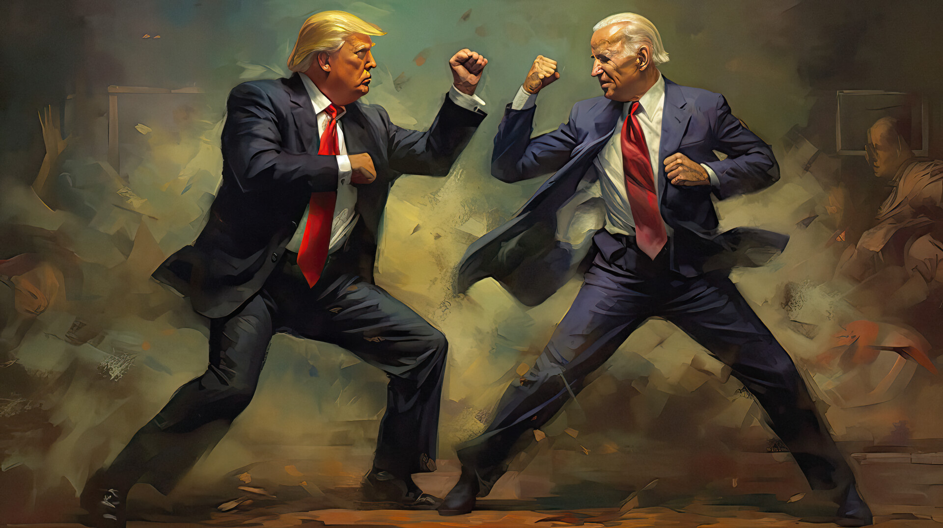 Bonk AI Art - Donald Trump & Joe Biden KISS, Have Fun