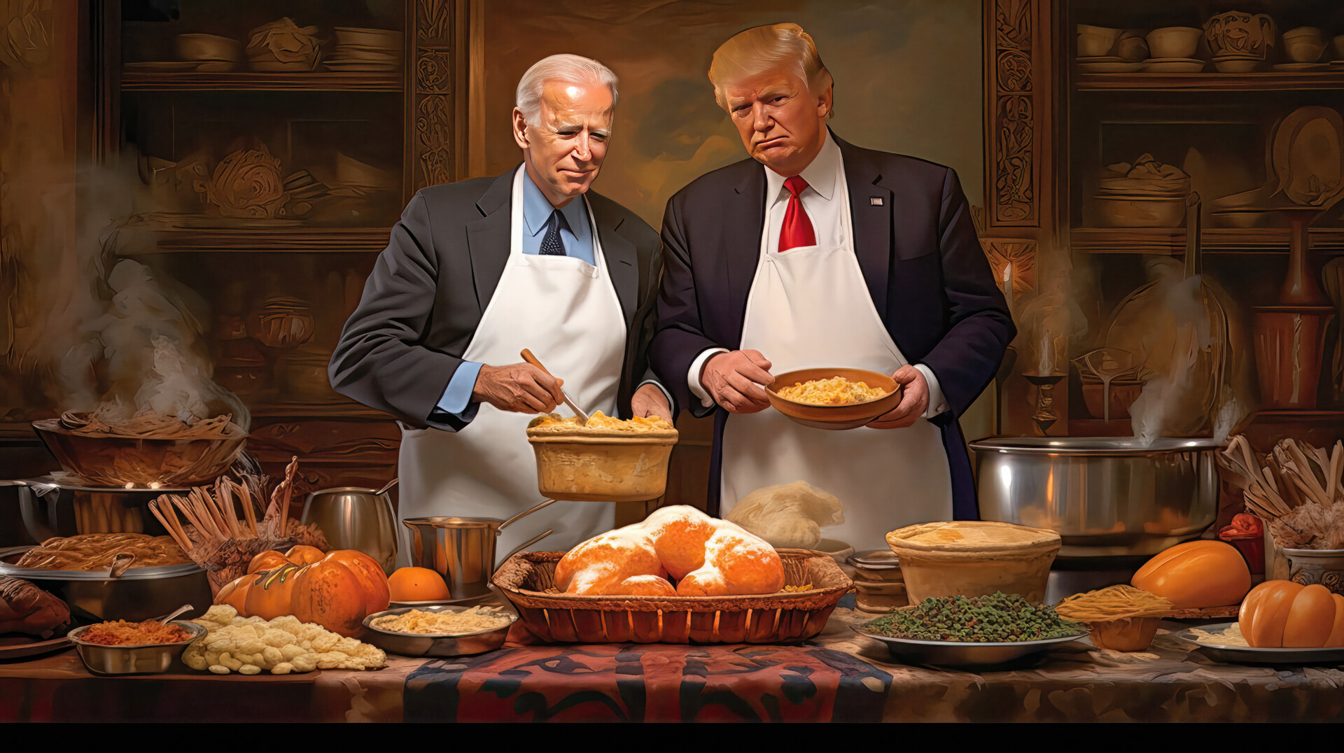 Bonk AI Art - Donald Trump & Joe Biden KISS, Have Fun