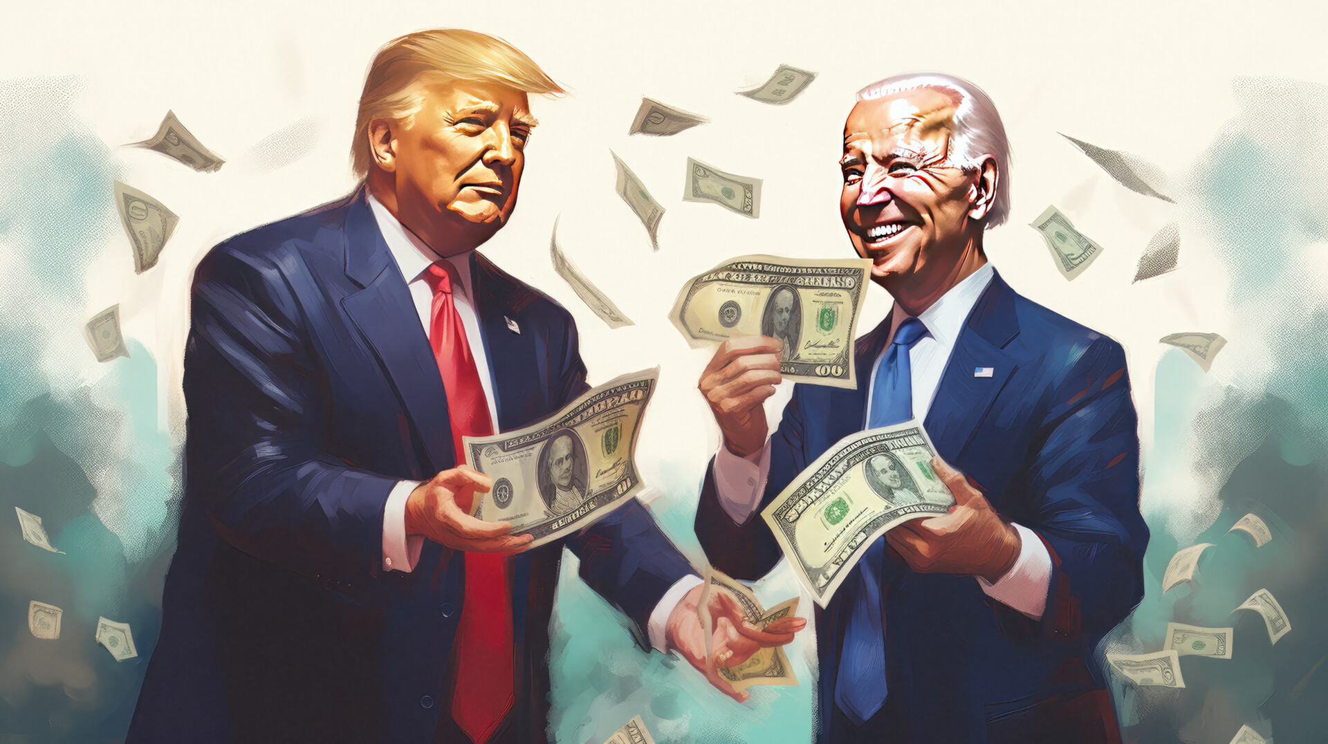 Bonk AI Art - Donald Trump & Joe Biden KISS, Have Fun