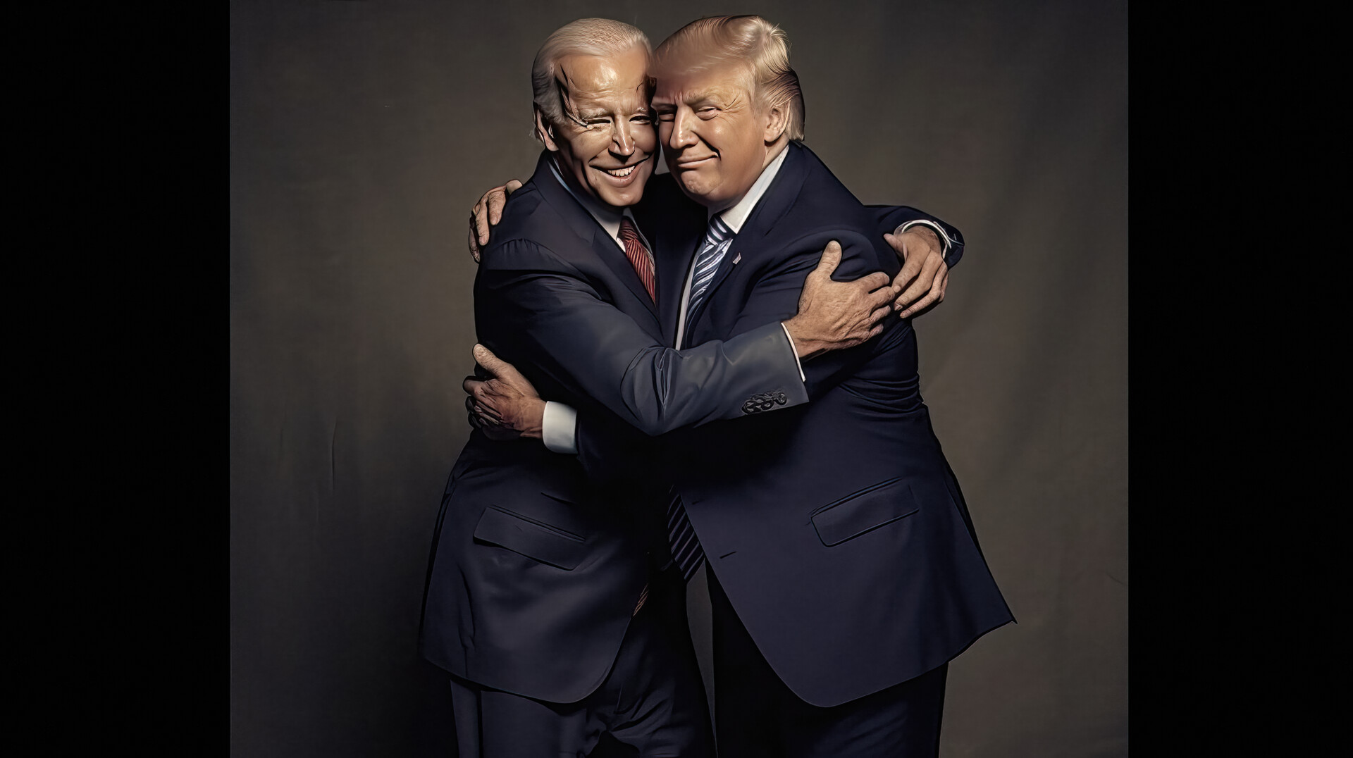 Bonk AI Art - Donald Trump & Joe Biden KISS, Have Fun