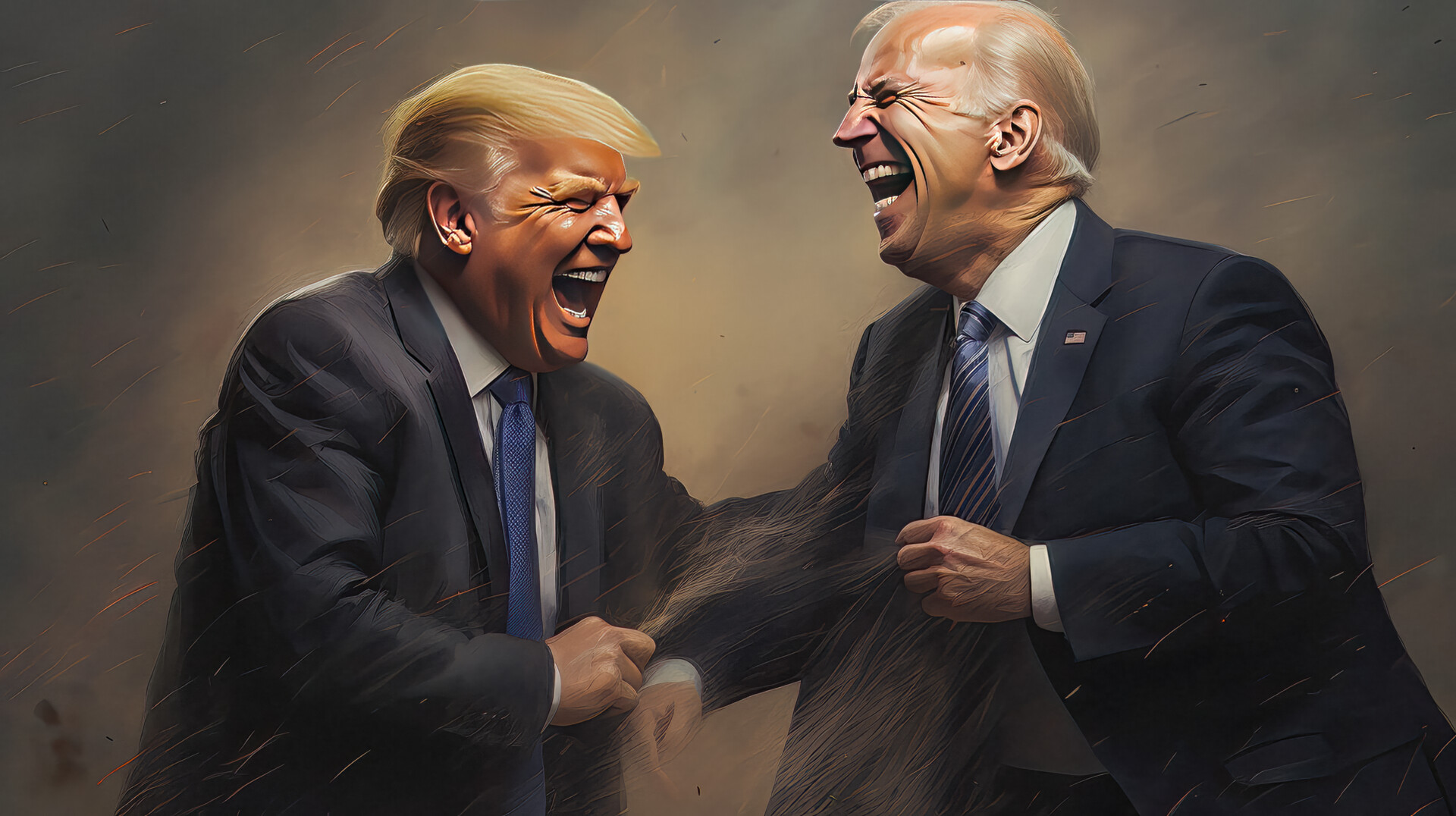 Bonk AI Art - Donald Trump & Joe Biden KISS, Have Fun