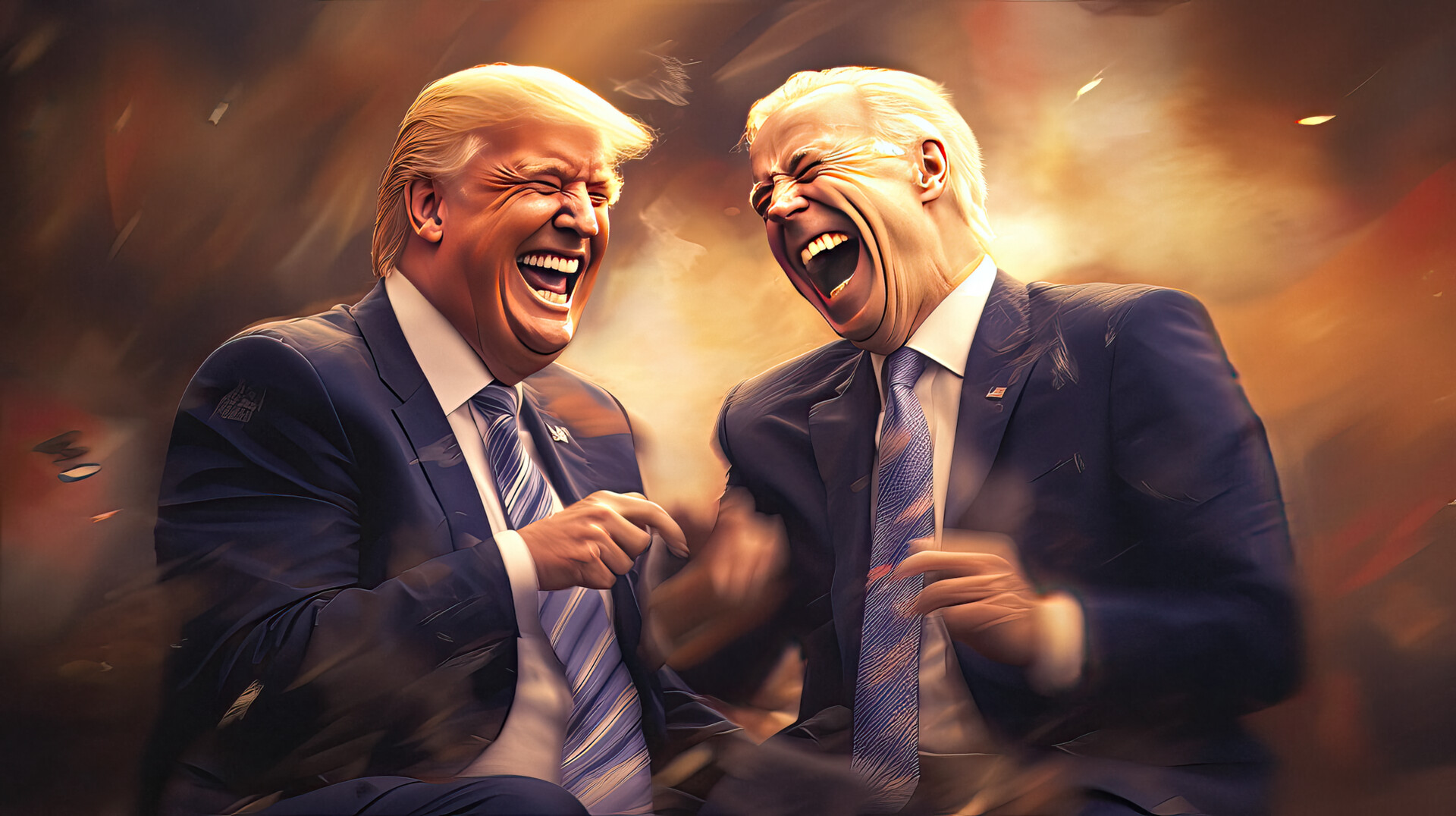 Bonk AI Art - Donald Trump & Joe Biden KISS, Have Fun
