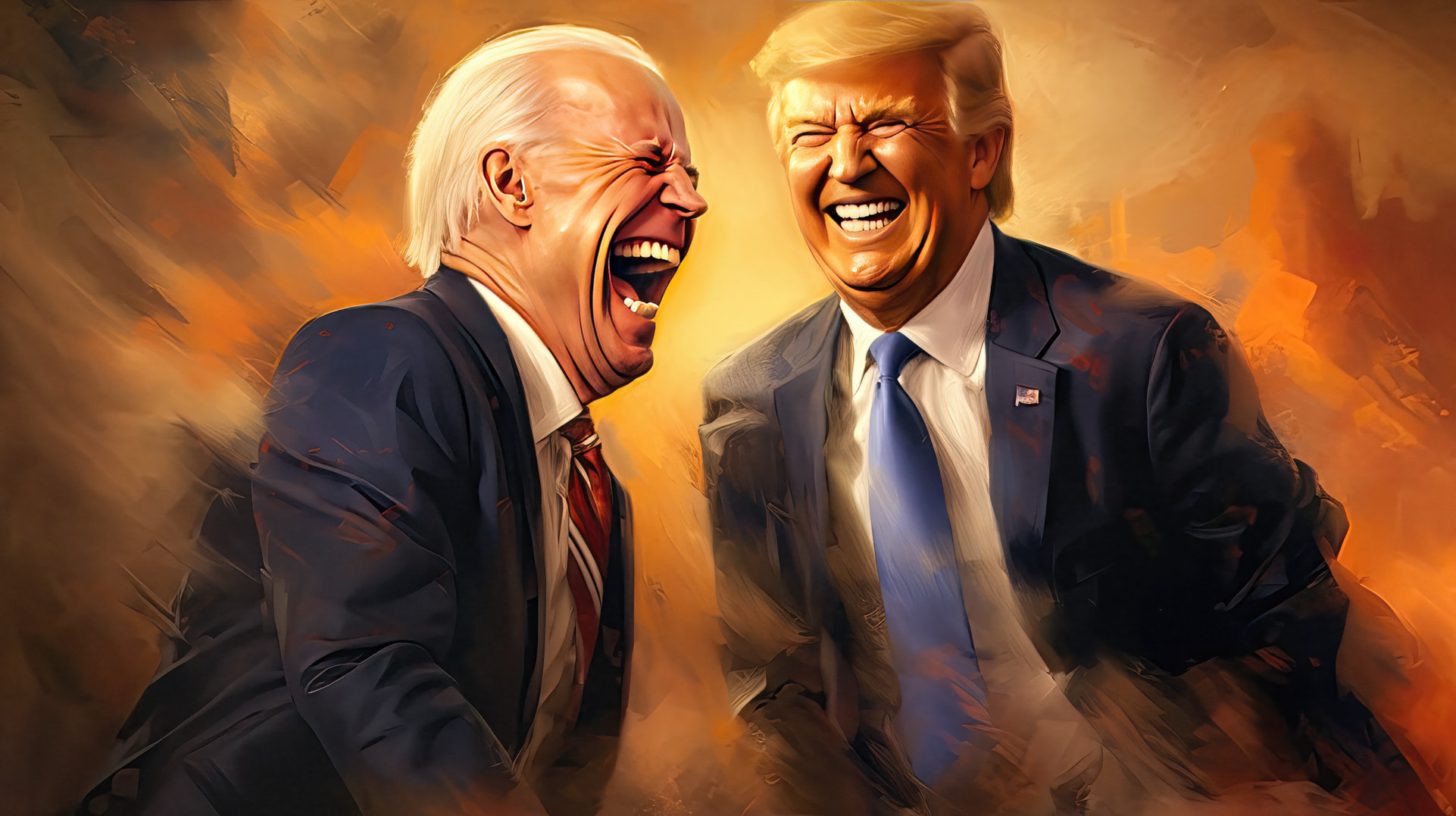 Bonk AI Art - Donald Trump & Joe Biden KISS, Have Fun