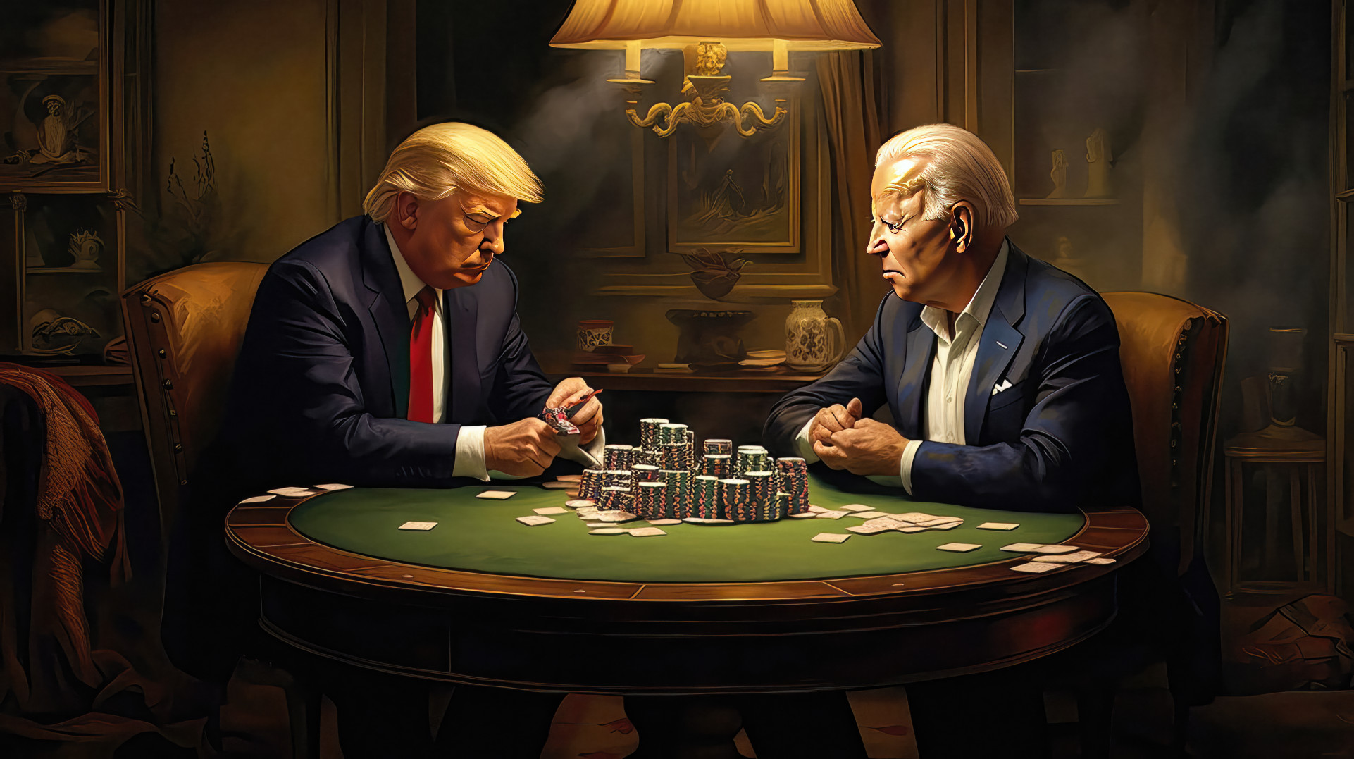 Bonk AI Art - Donald Trump & Joe Biden KISS, Have Fun