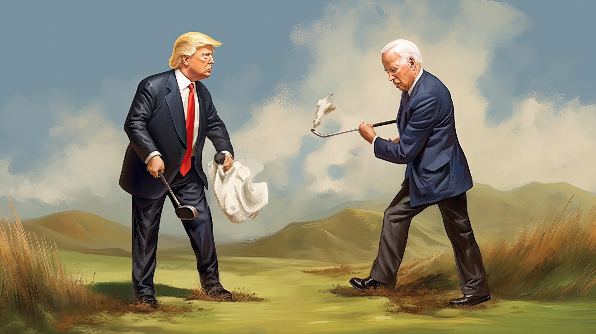 Bonk AI Art - Donald Trump & Joe Biden KISS, Have Fun