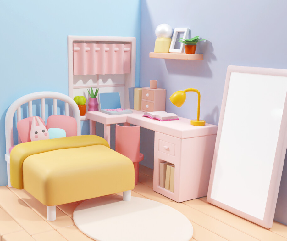 ArtStation - illustration 3d room model