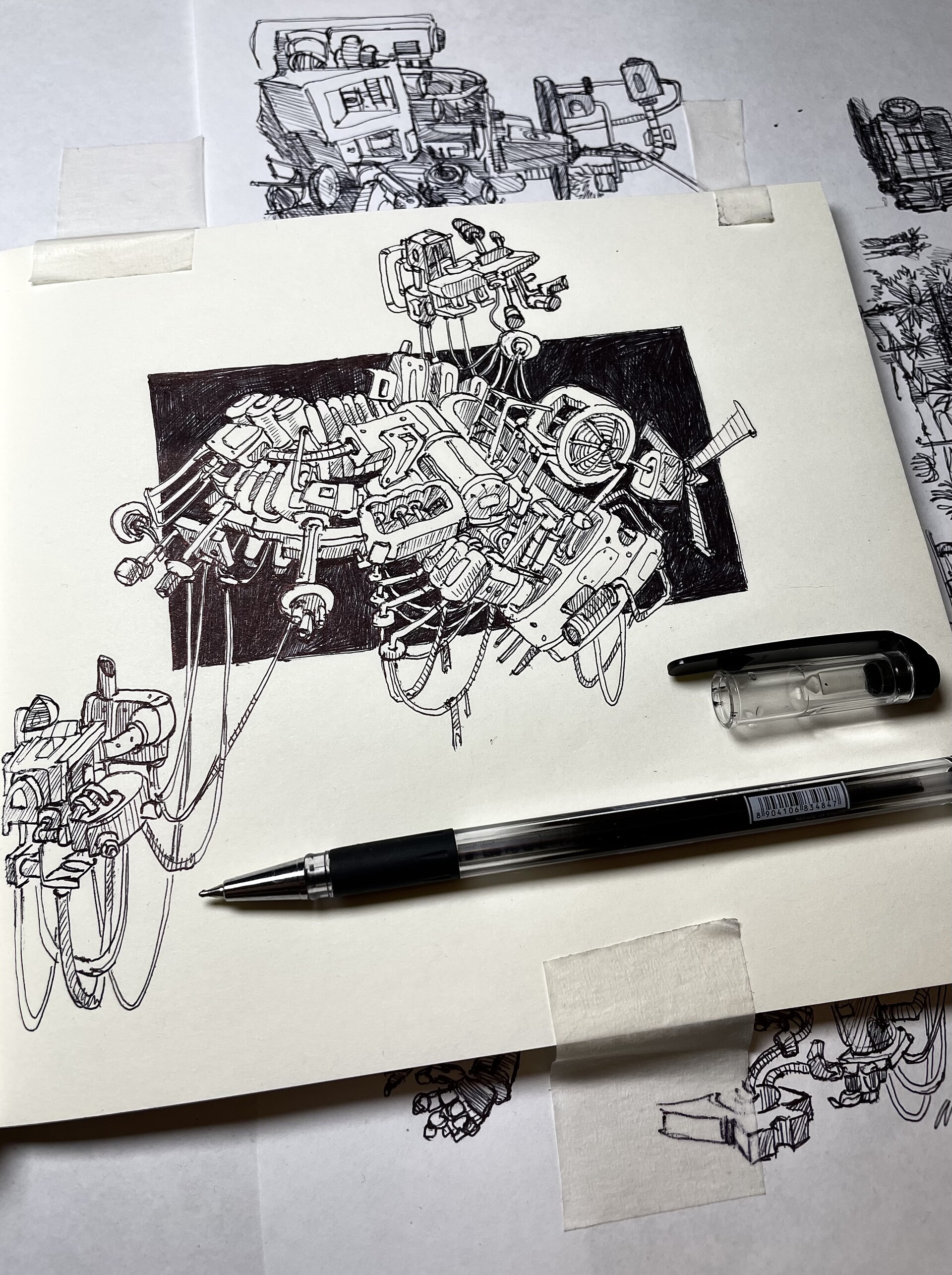 ArtStation - Random sketch | ballpoint pen | no ai | process