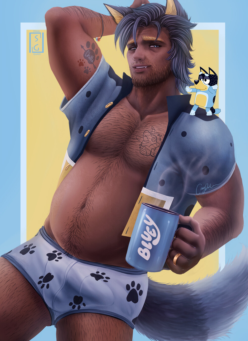 ArtStation - Human Bandit Heeler: Bluey Fanart