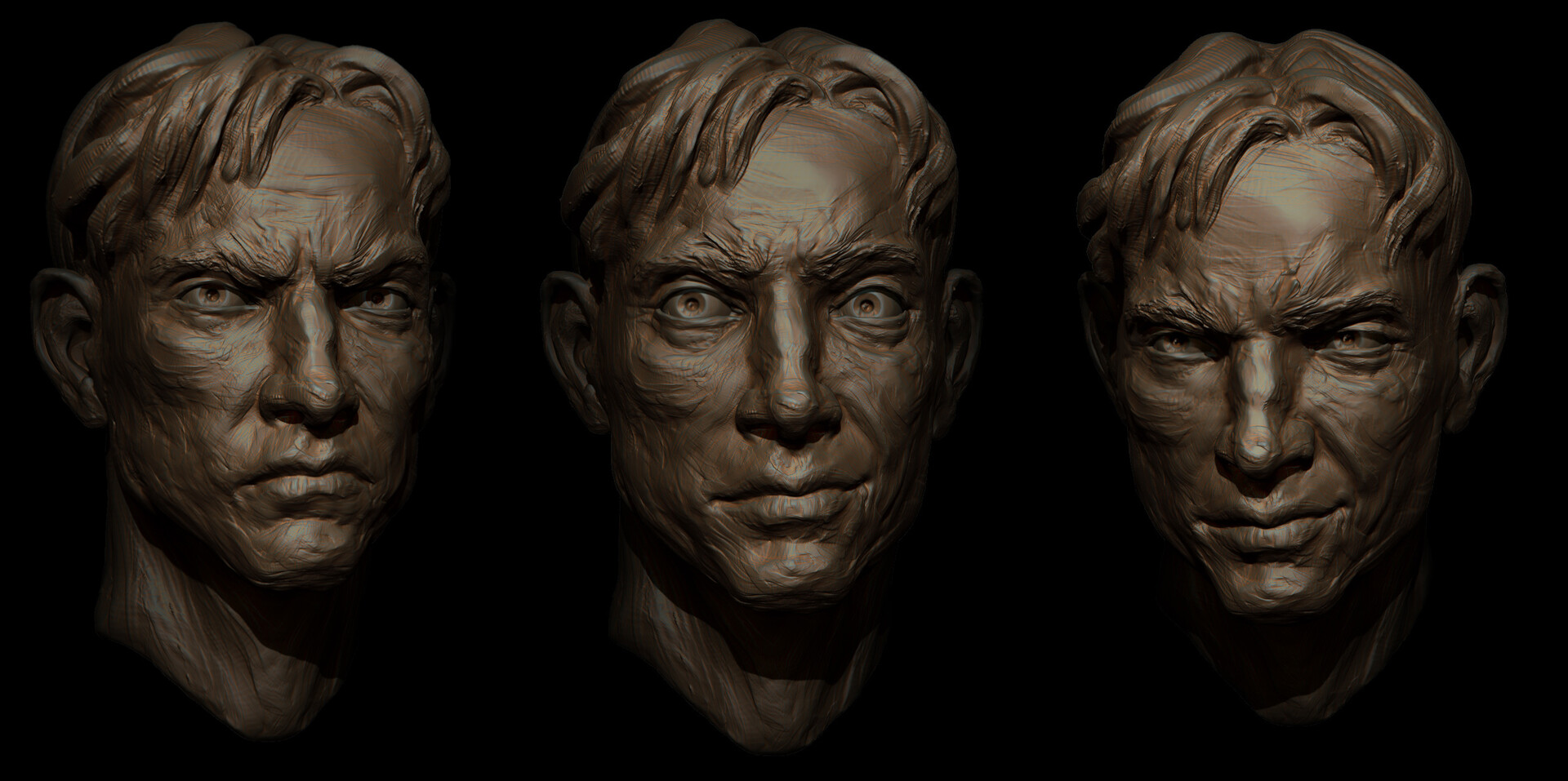 ArtStation - Facial expressions 3d sketches