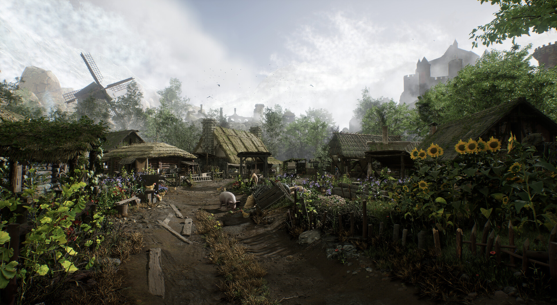 Vladyslav Koldaev - Medieval Village (Fan Art Witcher3)