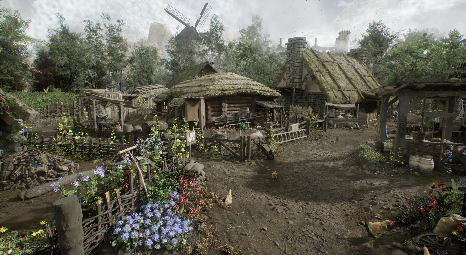 Vladyslav Koldaev - Medieval Village (Fan Art Witcher3)