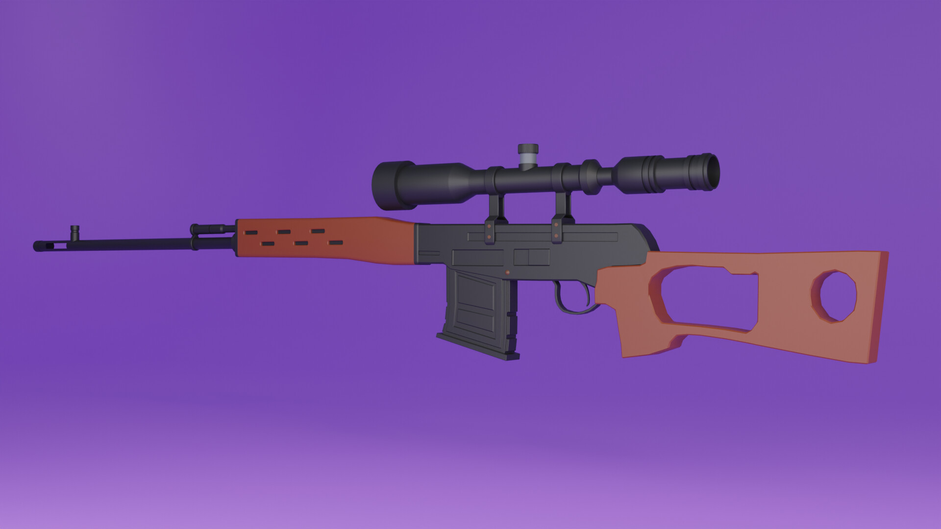 ArtStation - Low Poly : SVD Rifle