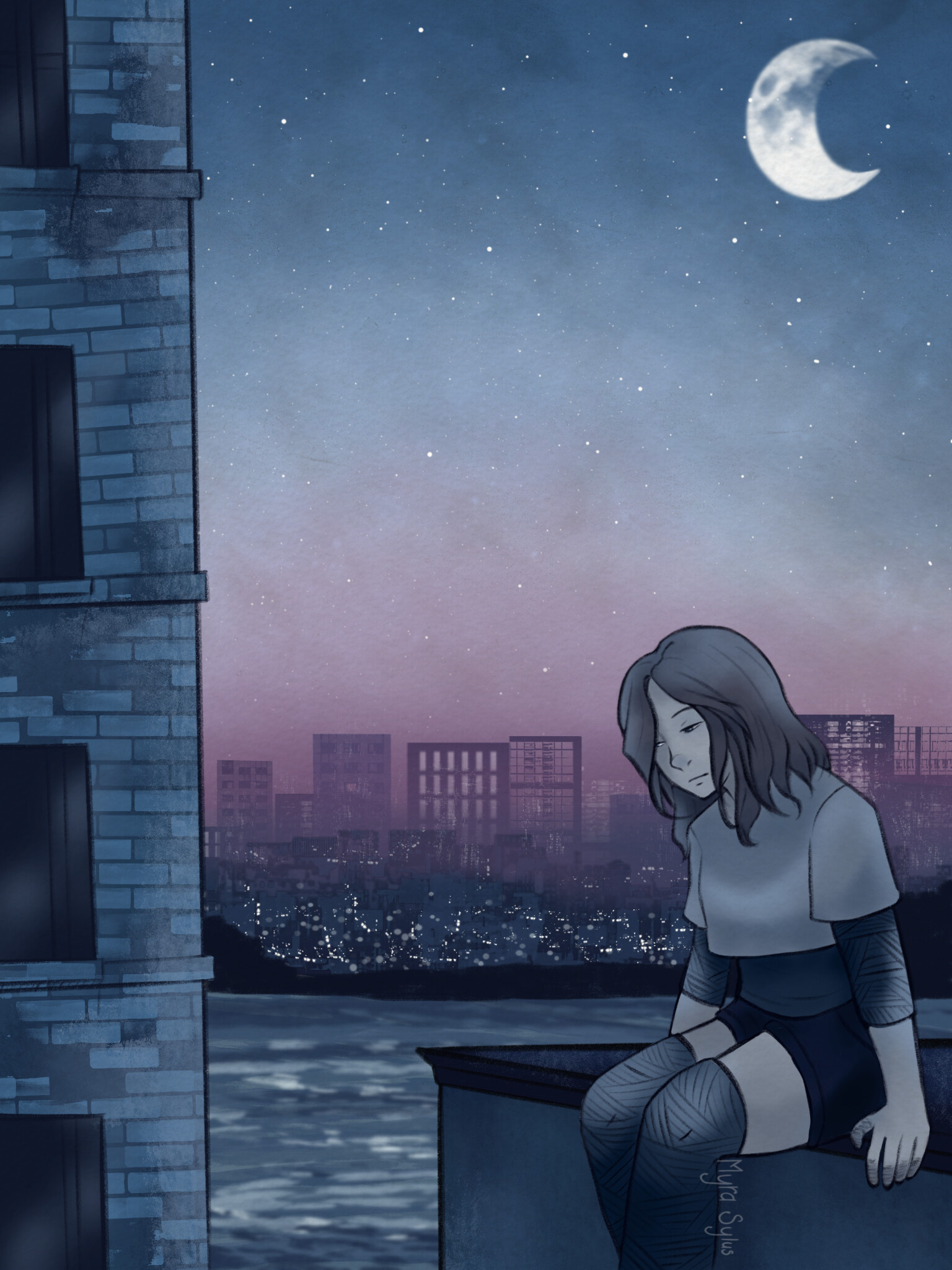 ArtStation - Somber moonlight