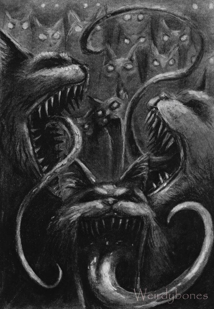 ArtStation - The Pit - Creepy cat art