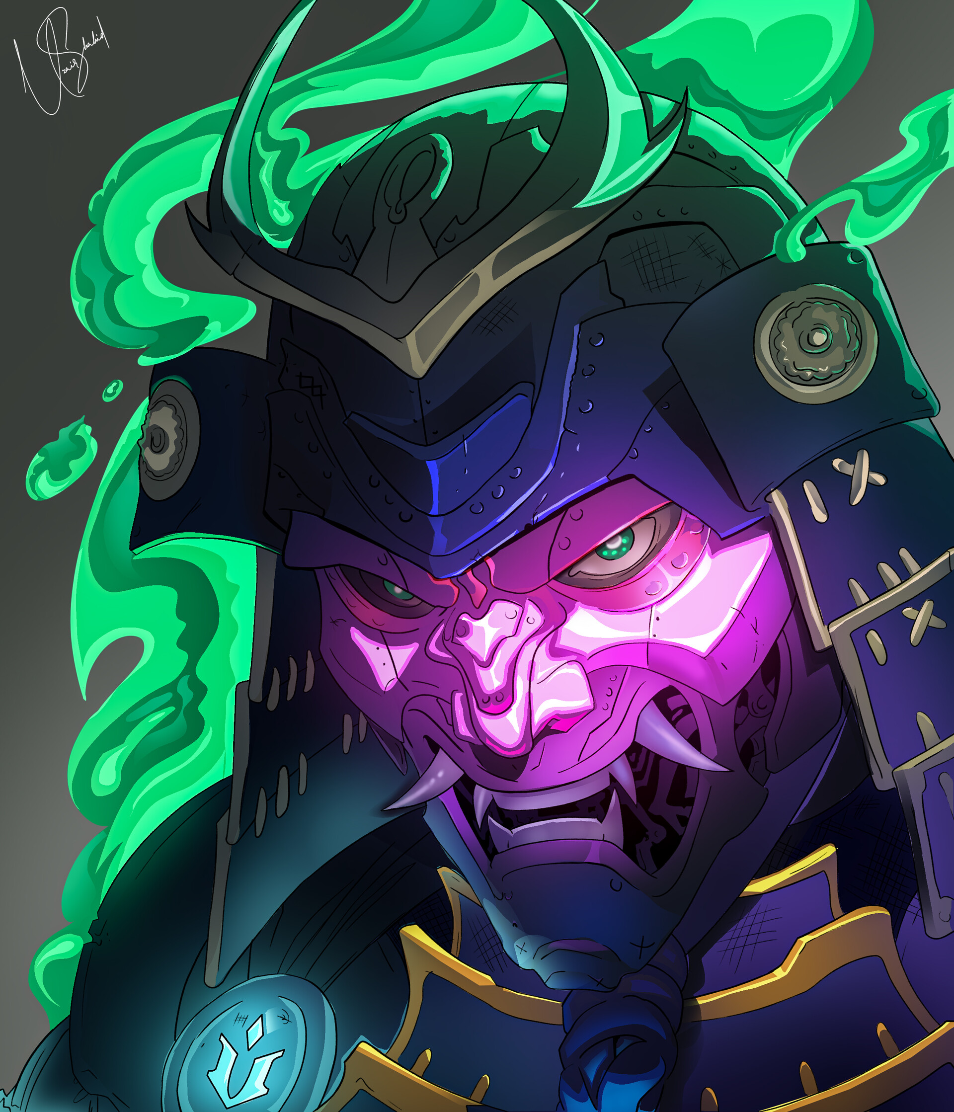 ArtStation - The Glowing Samurai Is On the Move!