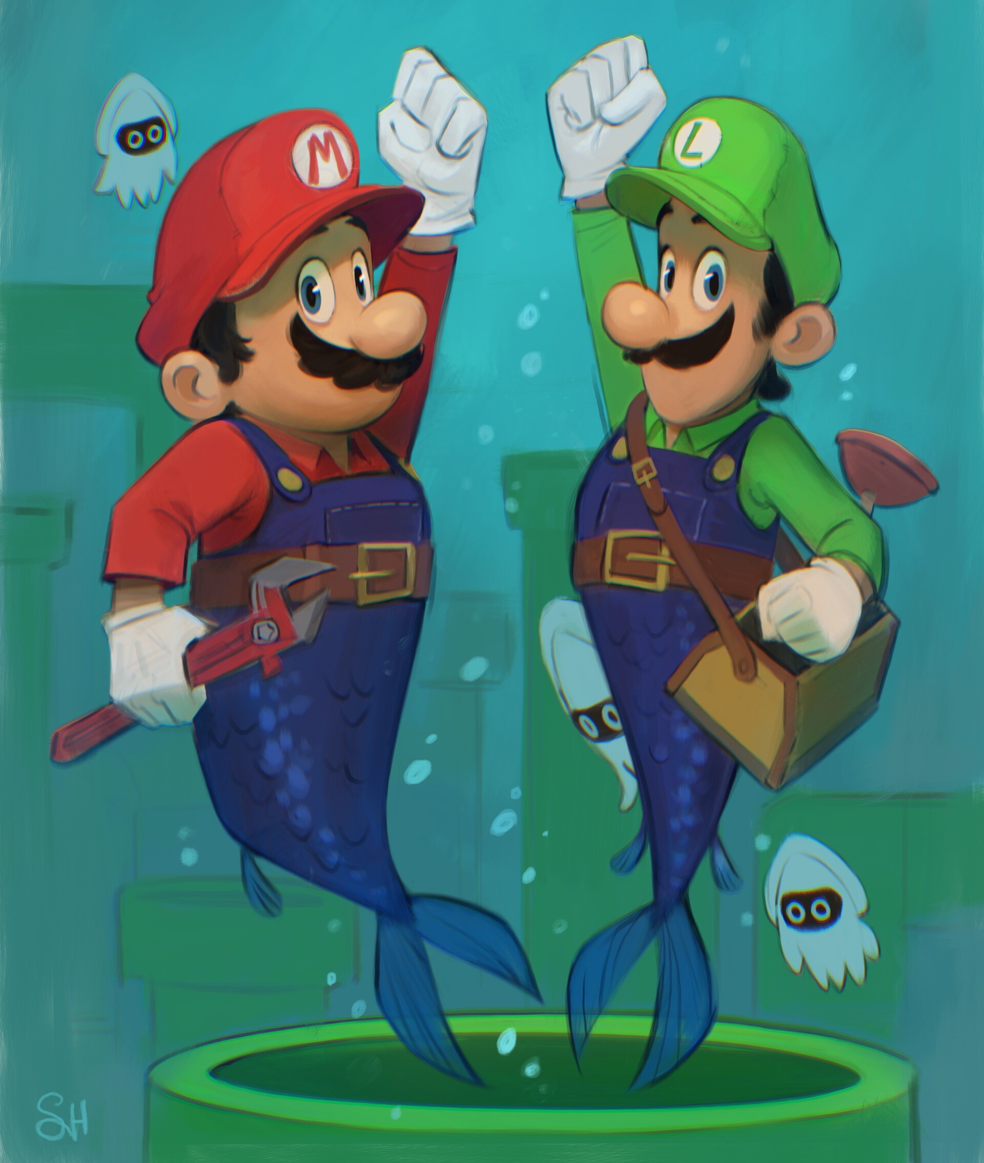 ArtStation - Super Merio Bros. Plumbing