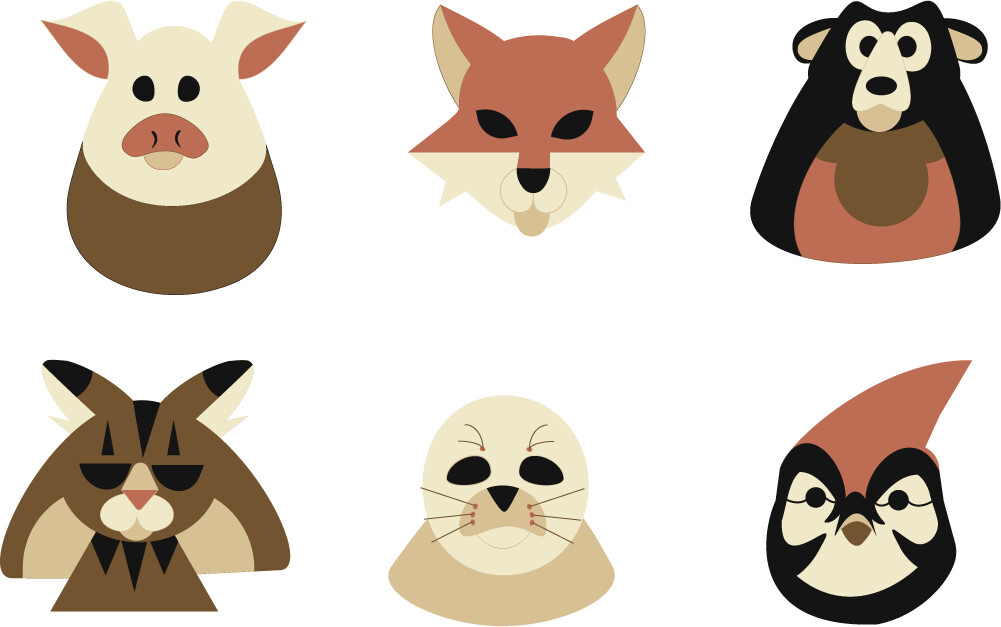 ArtStation - Graphic Design: The Colored Animal Collection