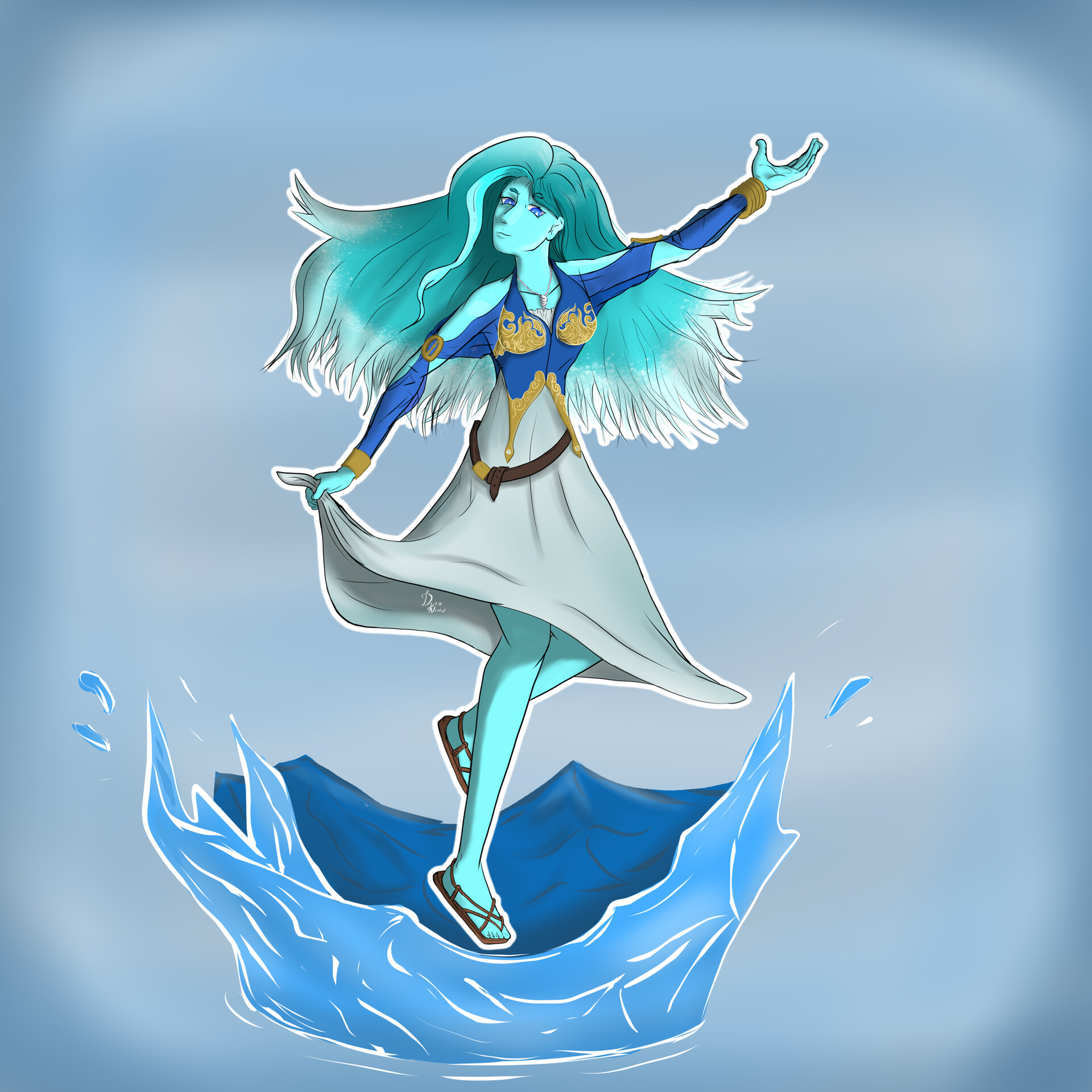 ArtStation - RPG Character - Water Genasi Cleric