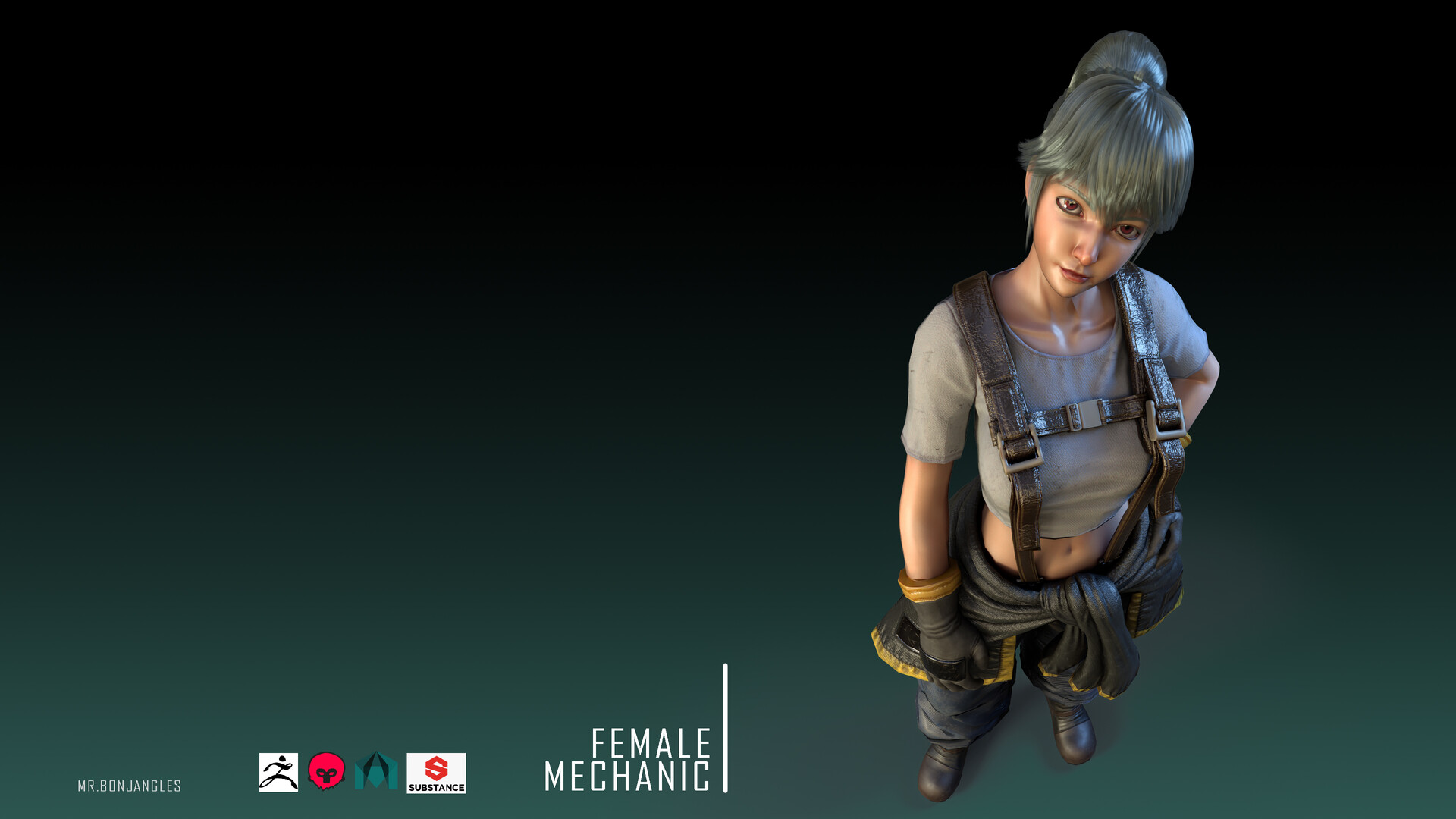 ArtStation - Student's showcase |Console Game Character |Female Mechanic