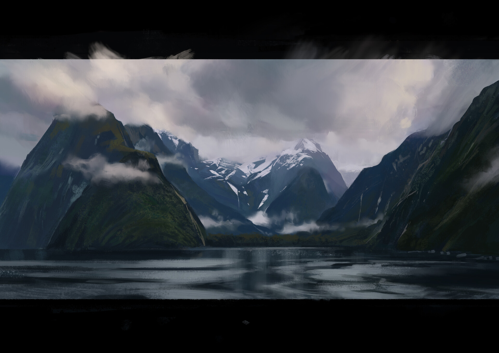 ArtStation - Gloomy Mountains Study