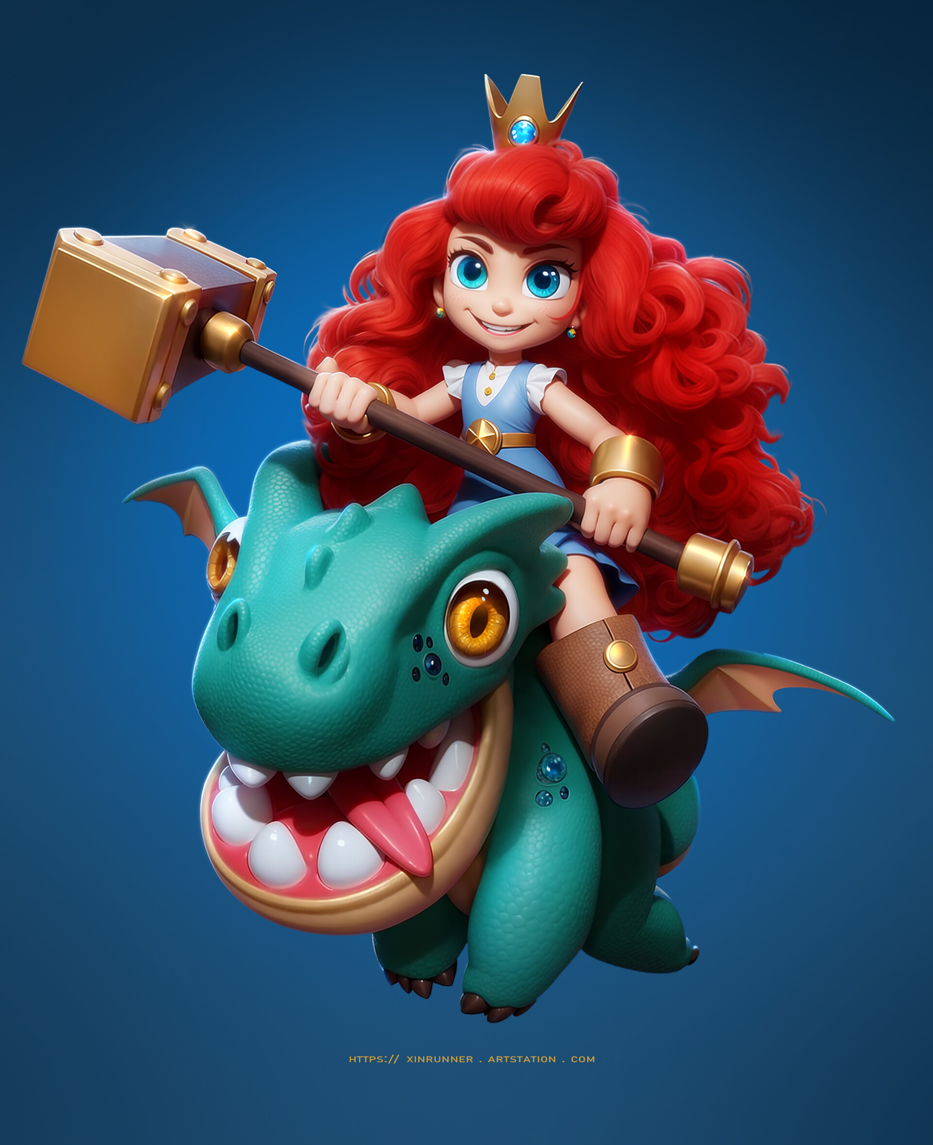 ArtStation - dragon and princess