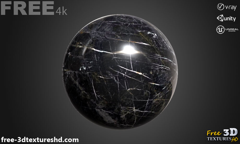 PBR Textures Free Download - Black Yellow Marble PBR Texture in High ...
