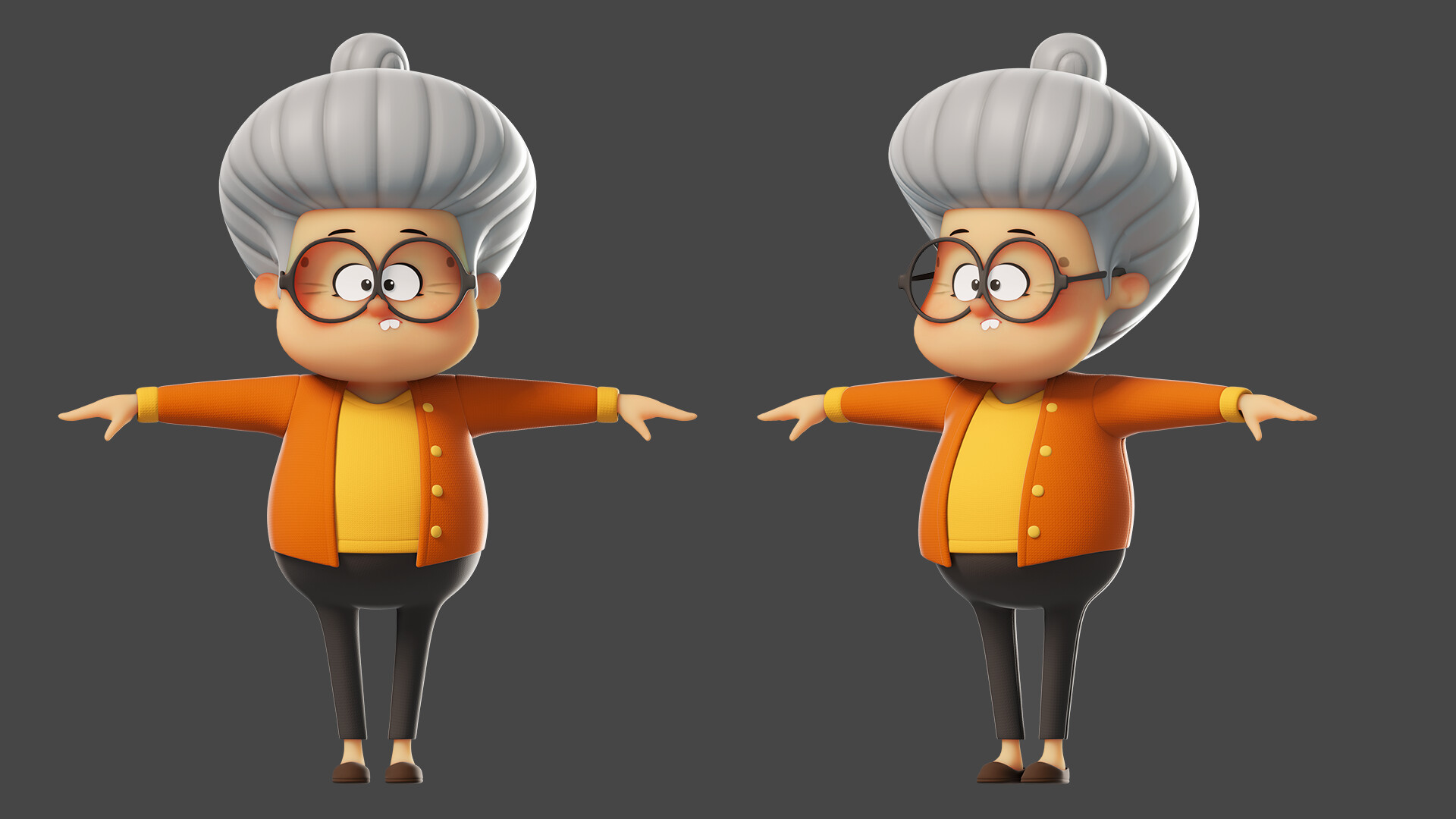 ArtStation - Stylized Grandma Character 3D