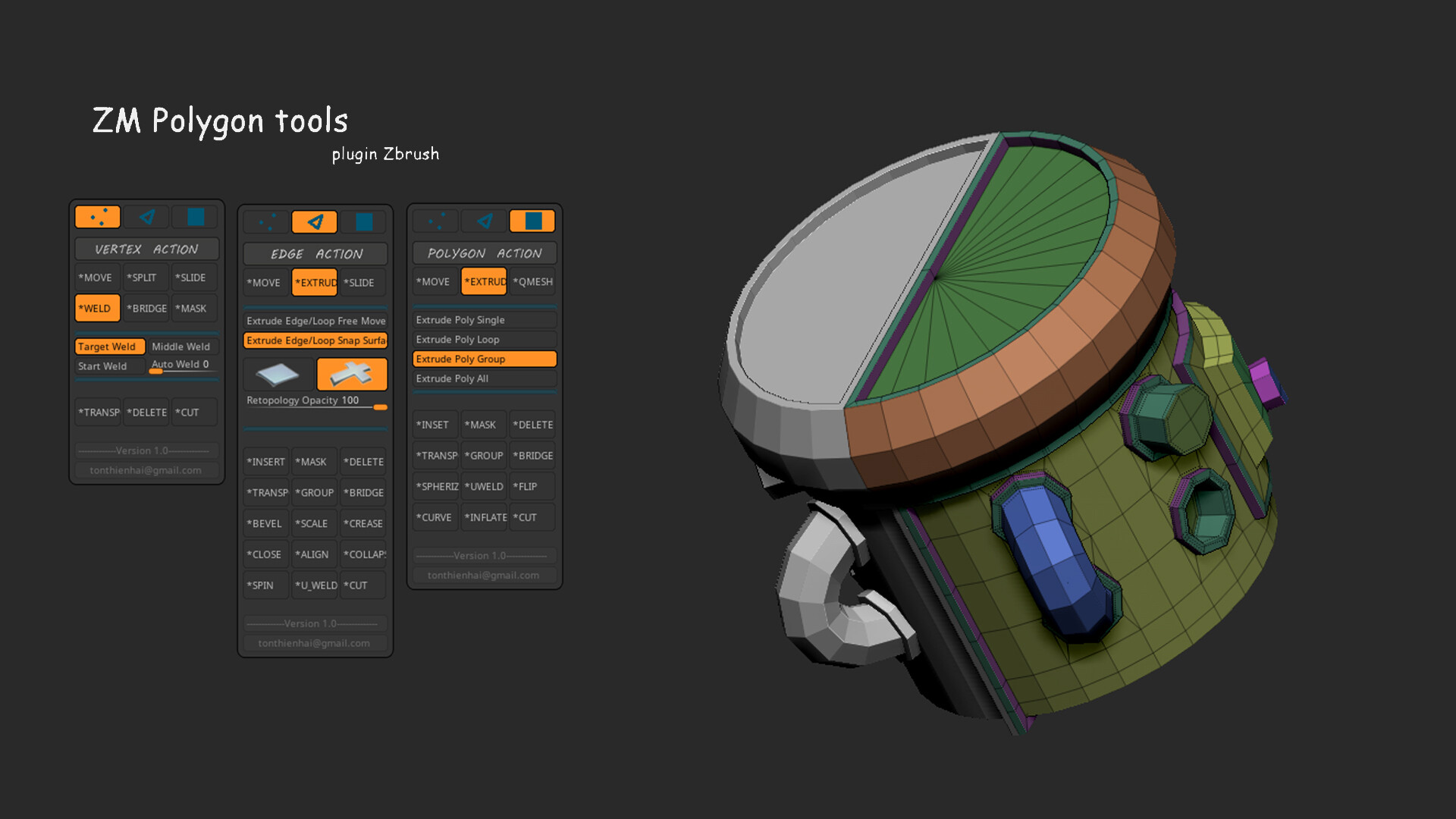 Ton Thien Hai - ZM Polygon tool plugin for Zbrush