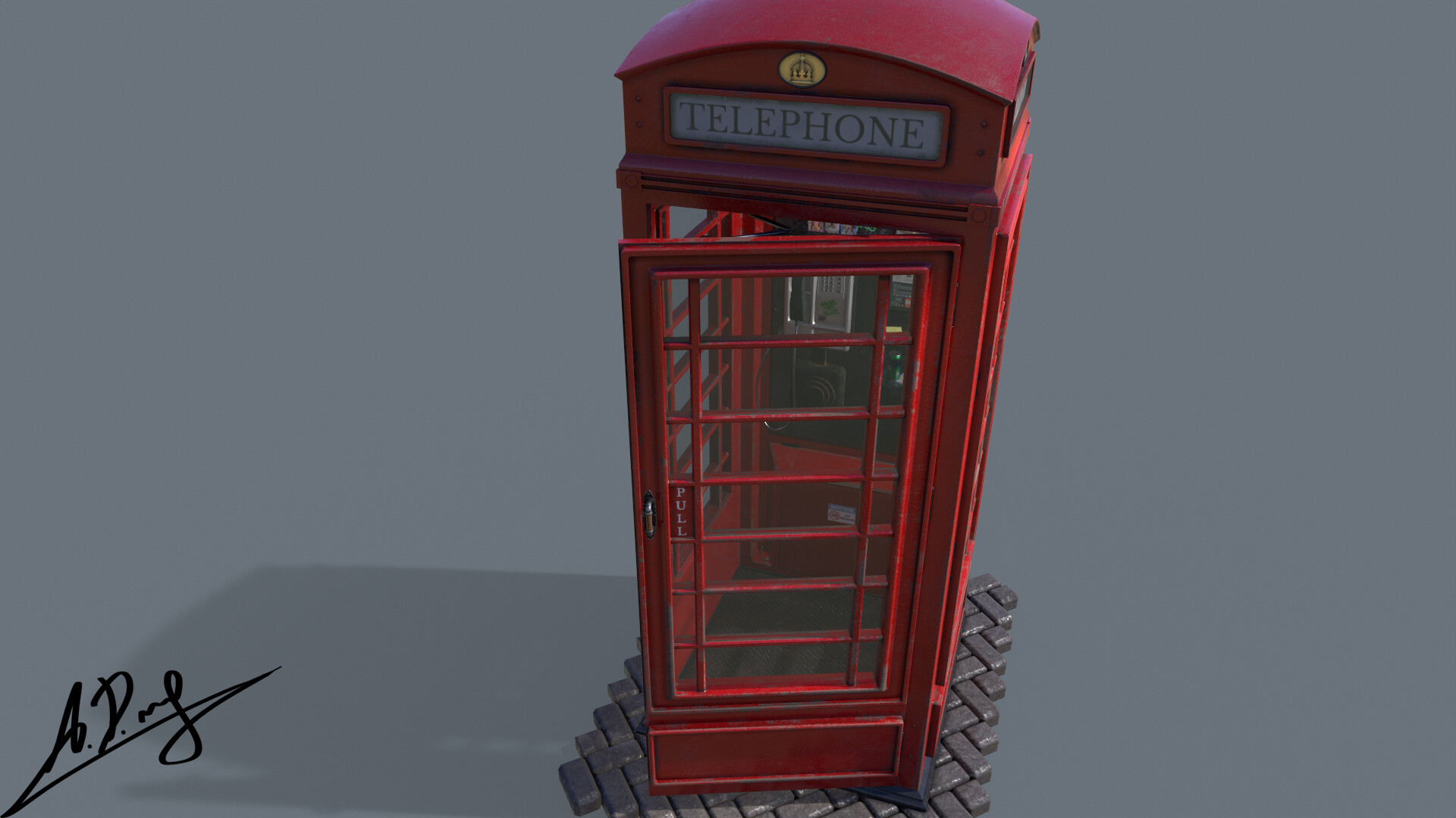 ArtStation - Red London telephone box