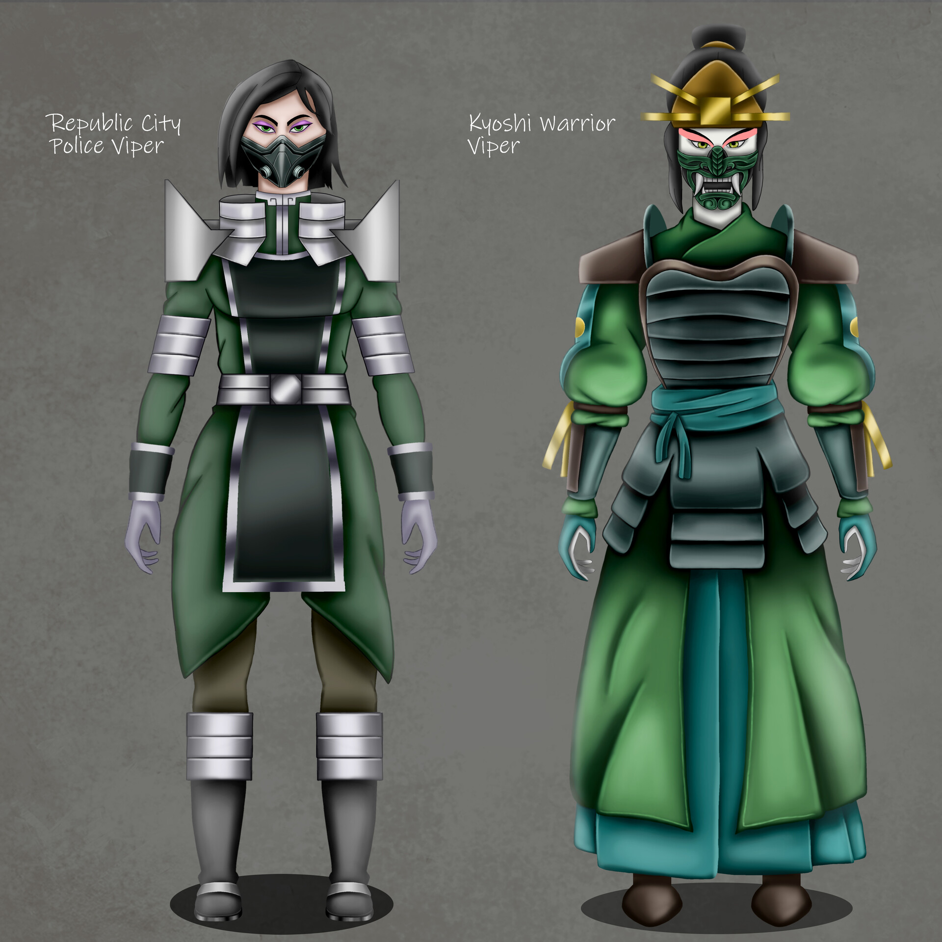 Jonathan Hung Cao - Kyoshi Warrior Viper Illustration/Sheet