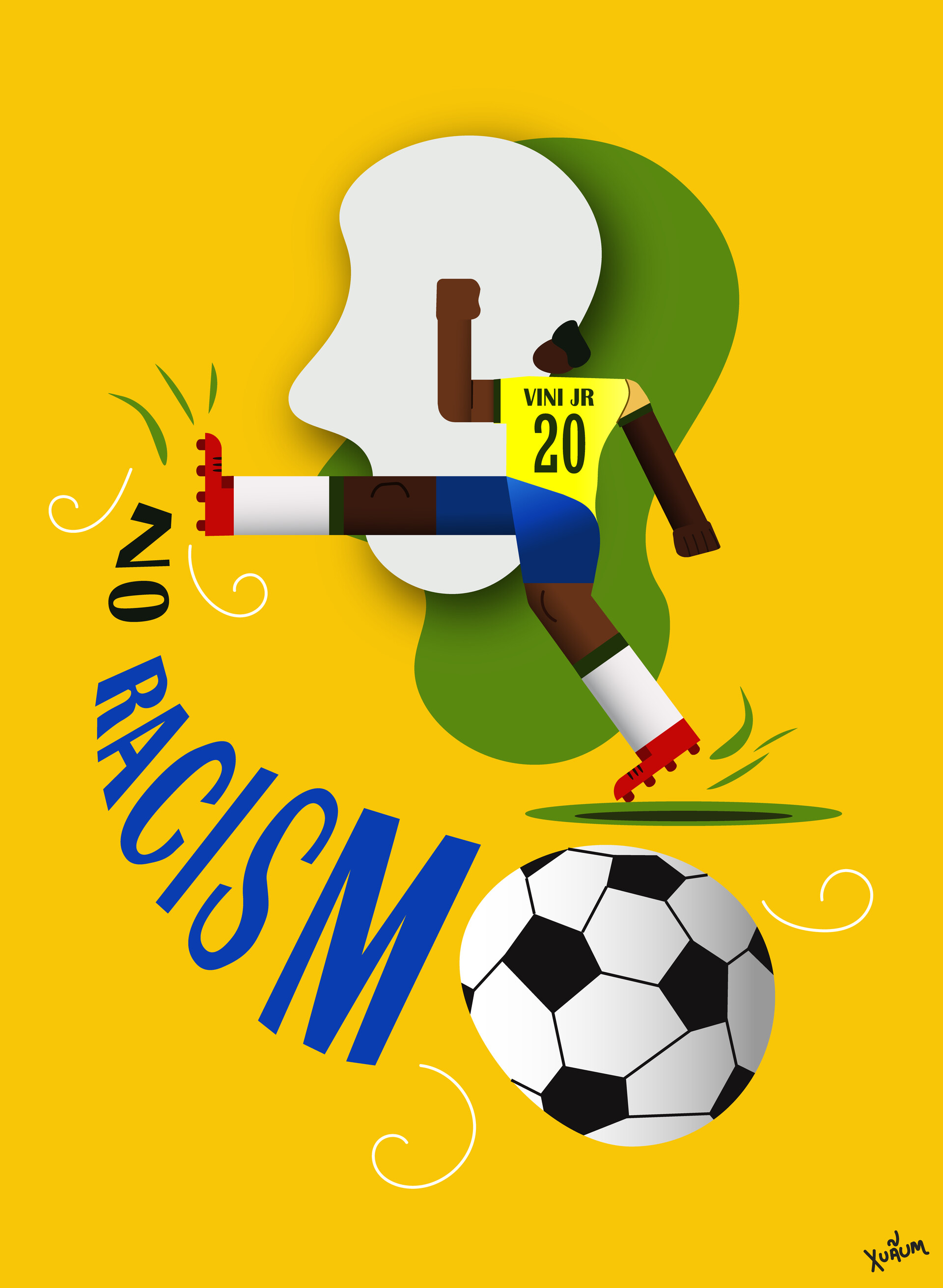 ArtStation - Vector Art - Anti-Racism Campaign - Vini Jr - Adobe ...