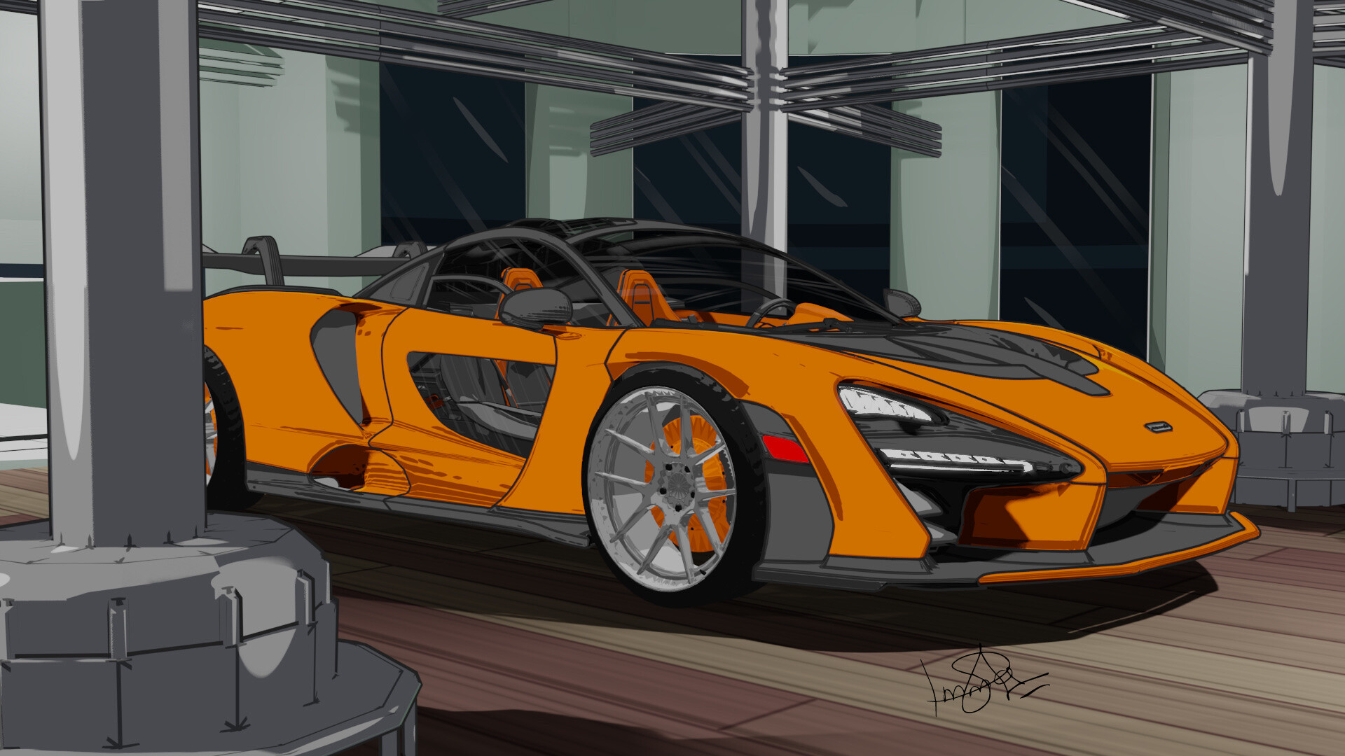 ArtStation - Sport Car (Manga Shading || 2-Tone Shading)