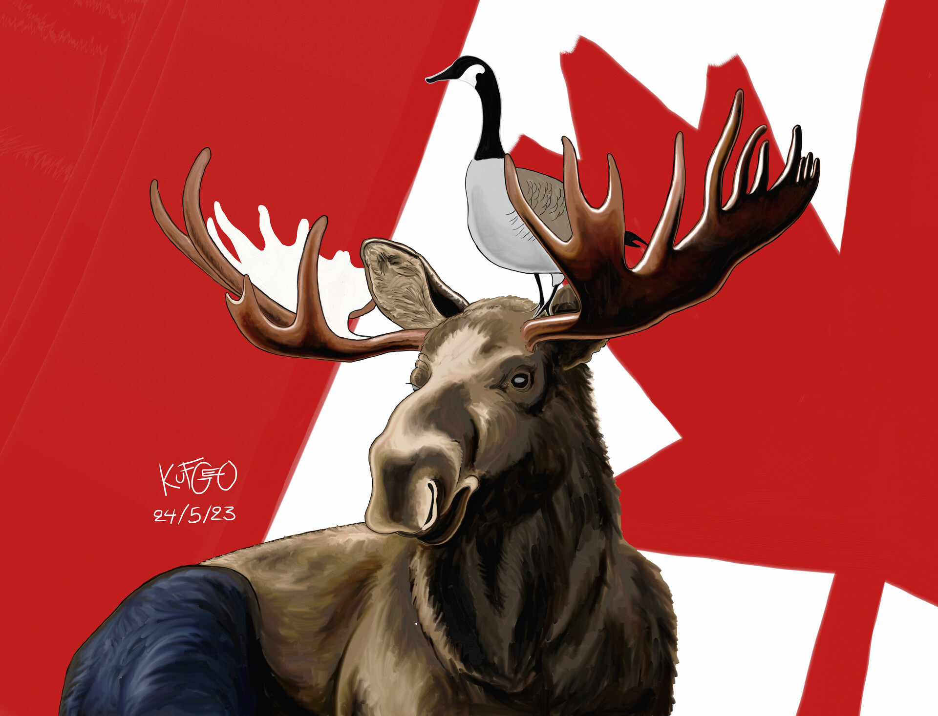 ArtStation - Goose on Moose | kufgeo