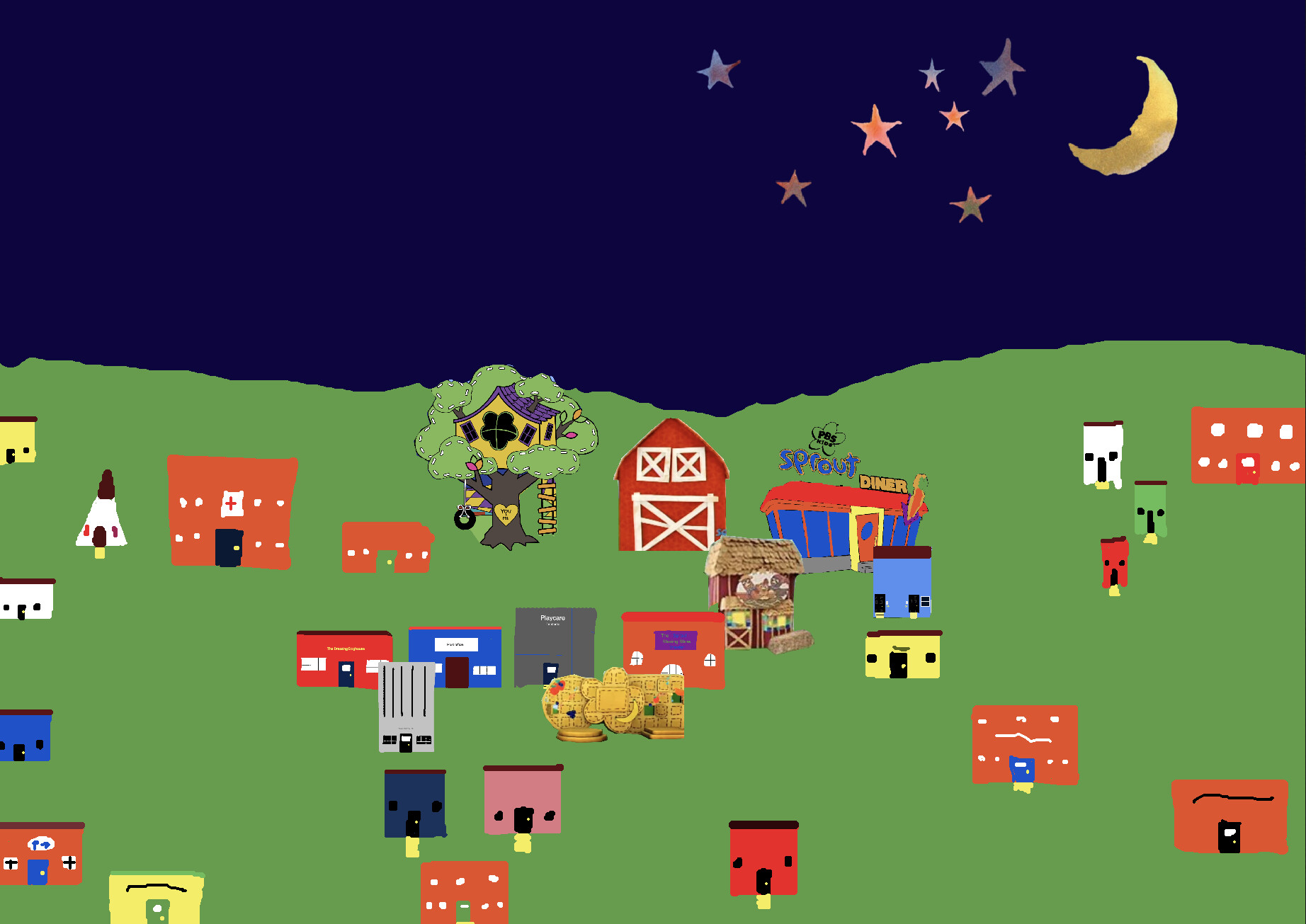 ArtStation - The Hills of Sprout at nighttime