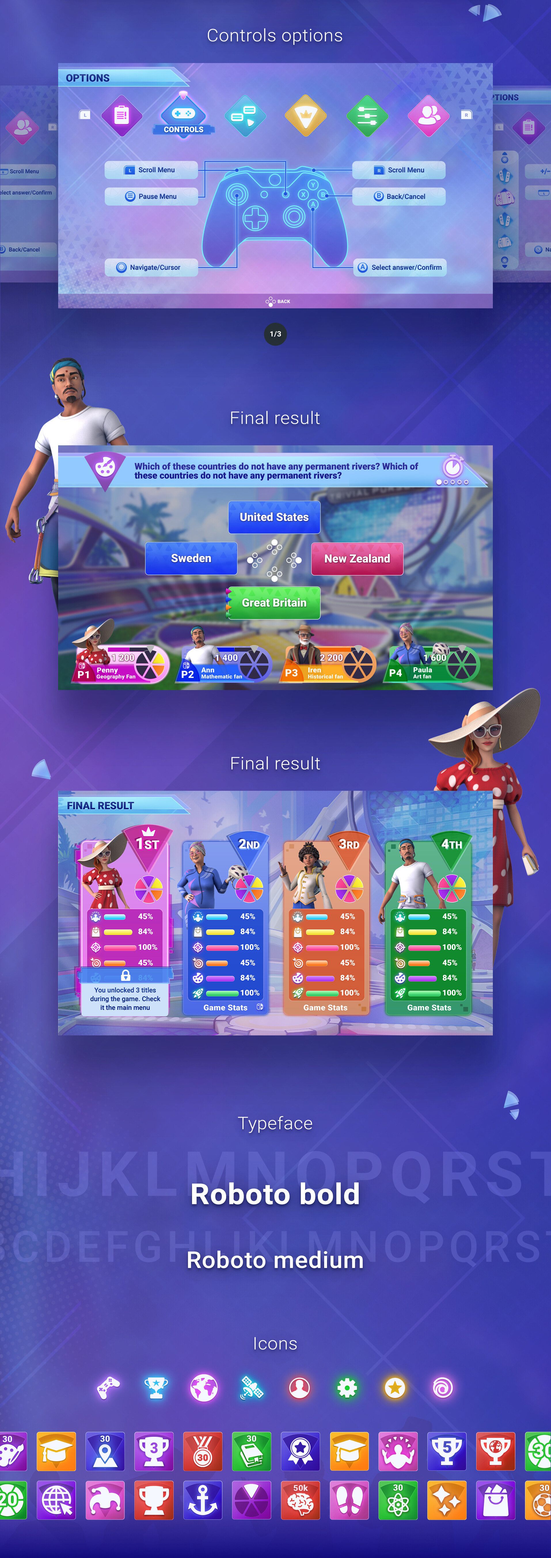 Room 8 Studio - Portfolio - Trivial Pursuit Live 2 (UI-UX design and icons)
