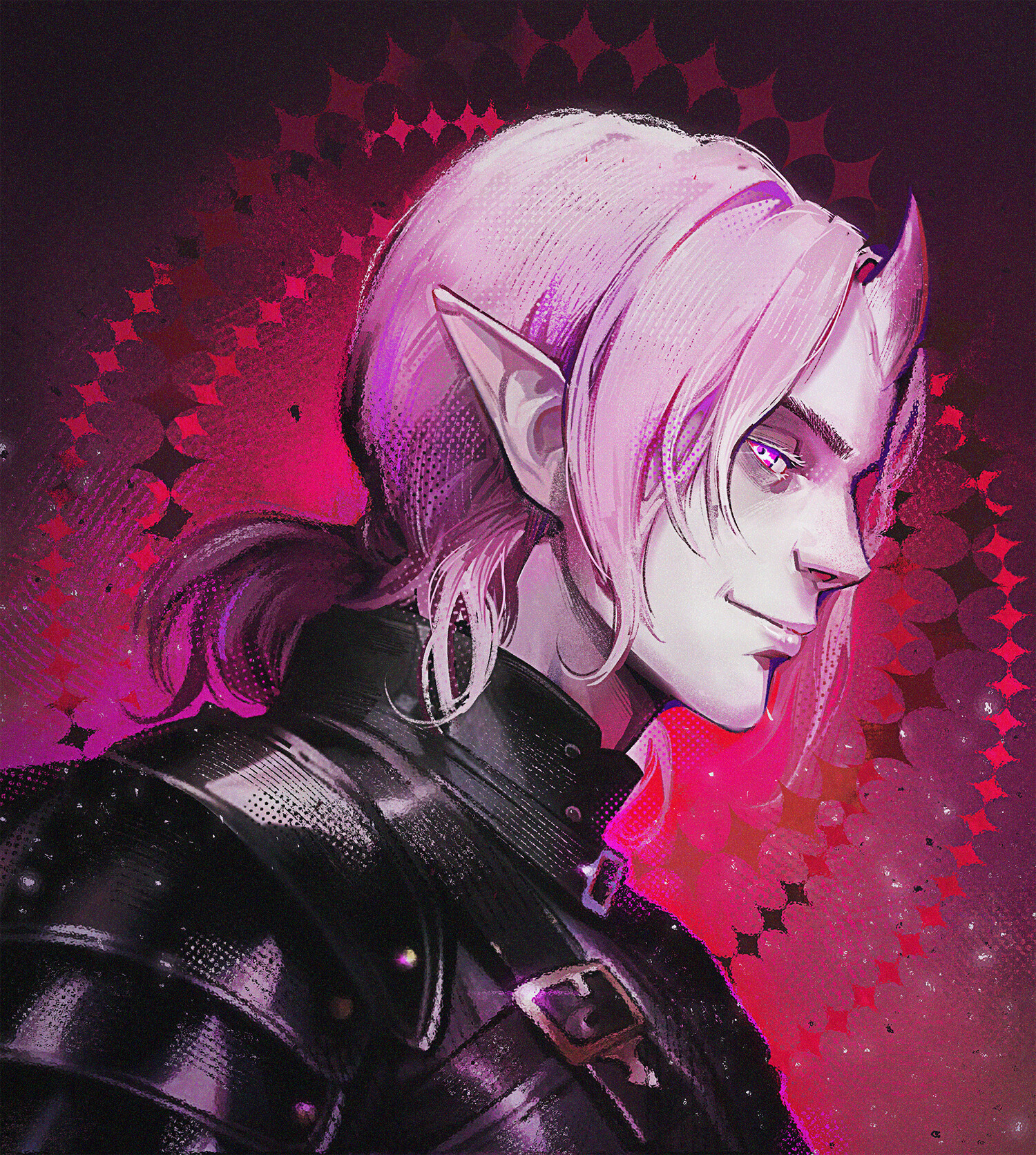 ArtStation - dnd tiefling portrait