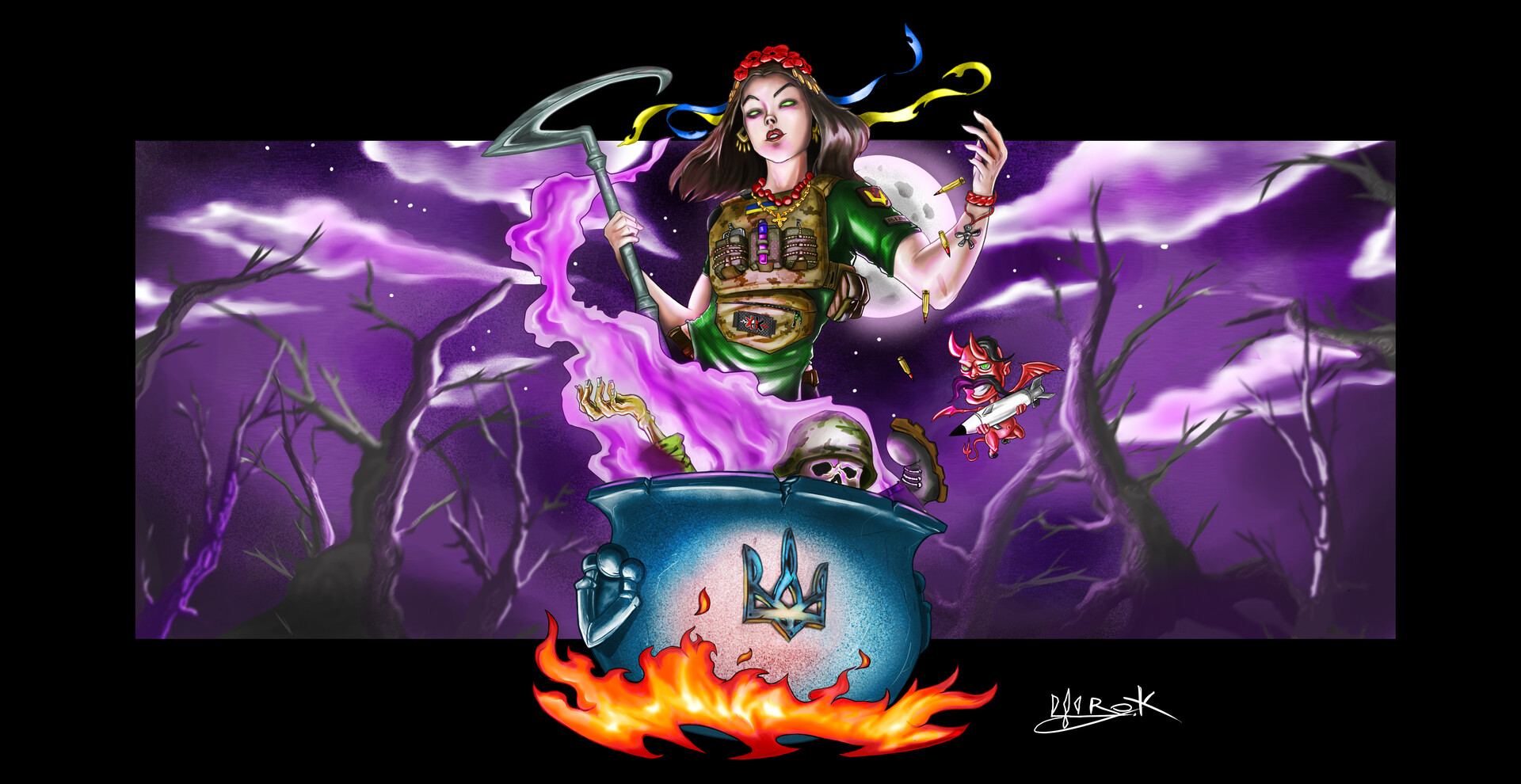 ArtStation - Ukrainian fighting witch.