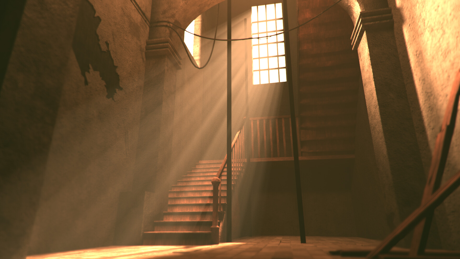 ArtStation - Haunted hallway ( Lighting )