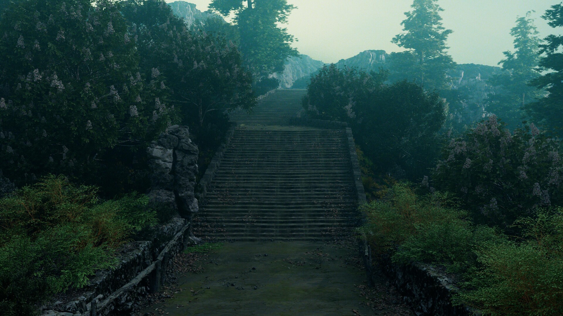 ArtStation - A dim mountain road