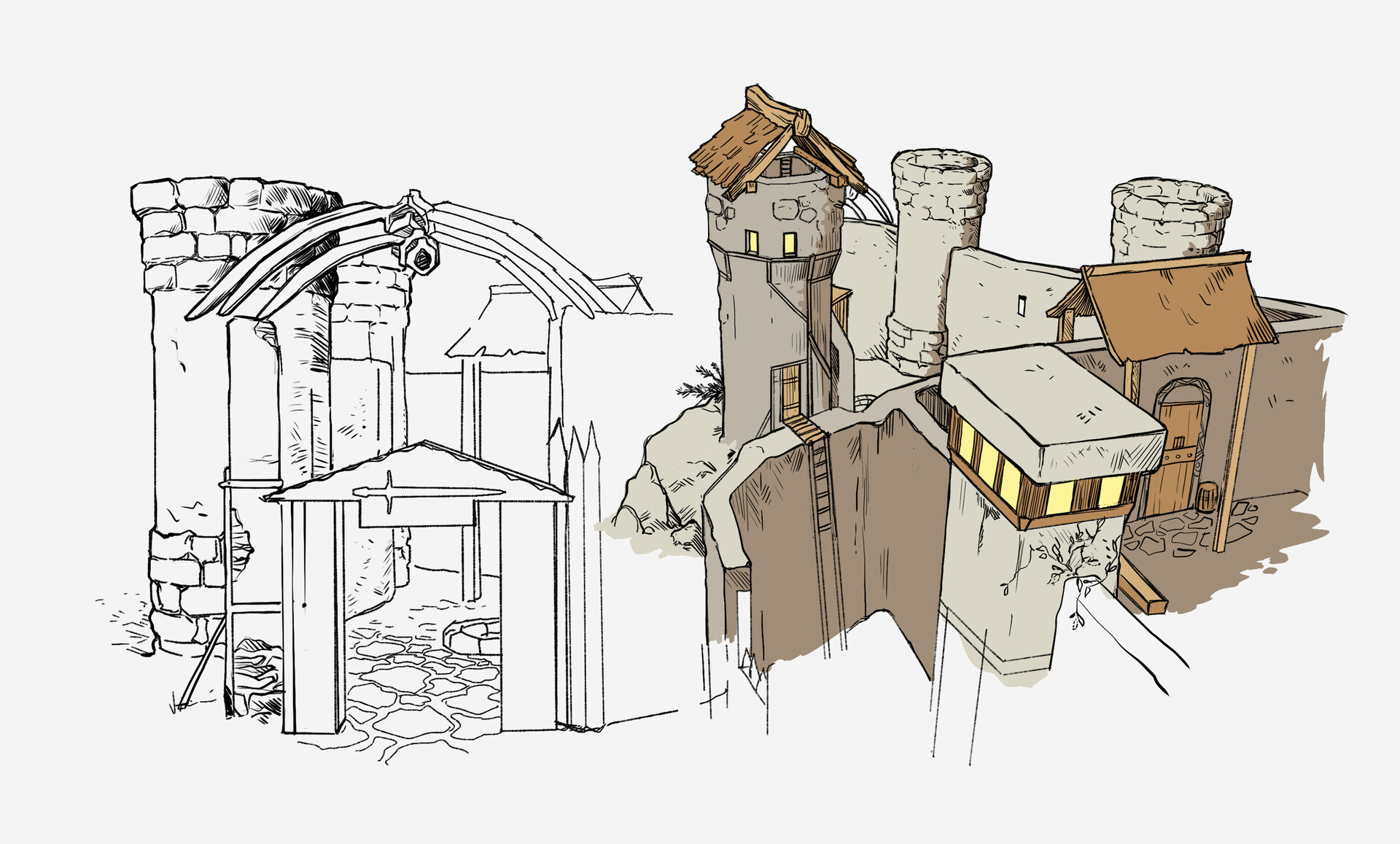 Medieval Castle Cross Section