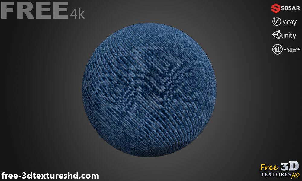 3D textures PBR free Download - Synthetic Blue Twill Weave Substance ...