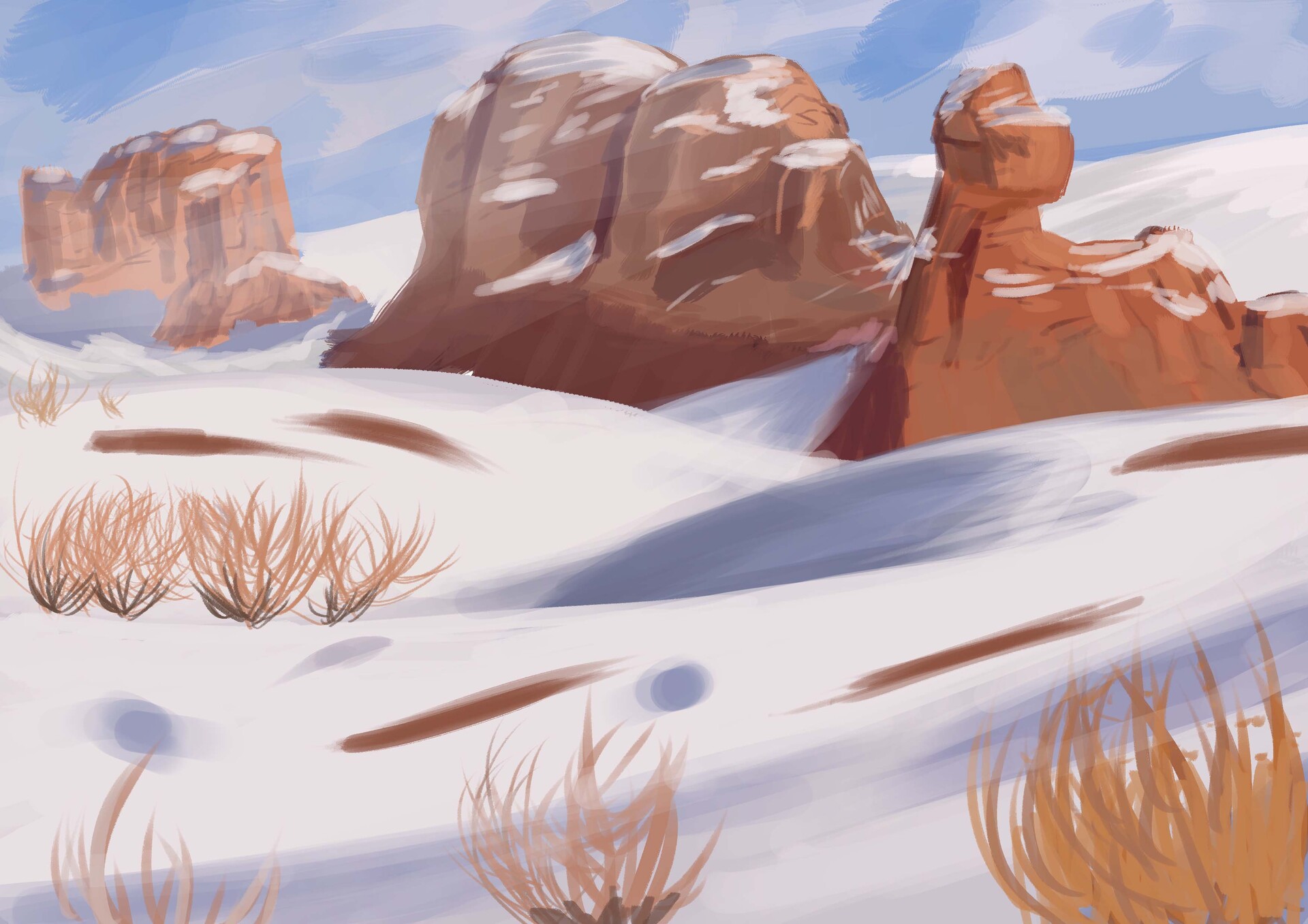 ArtStation - snow in the desert